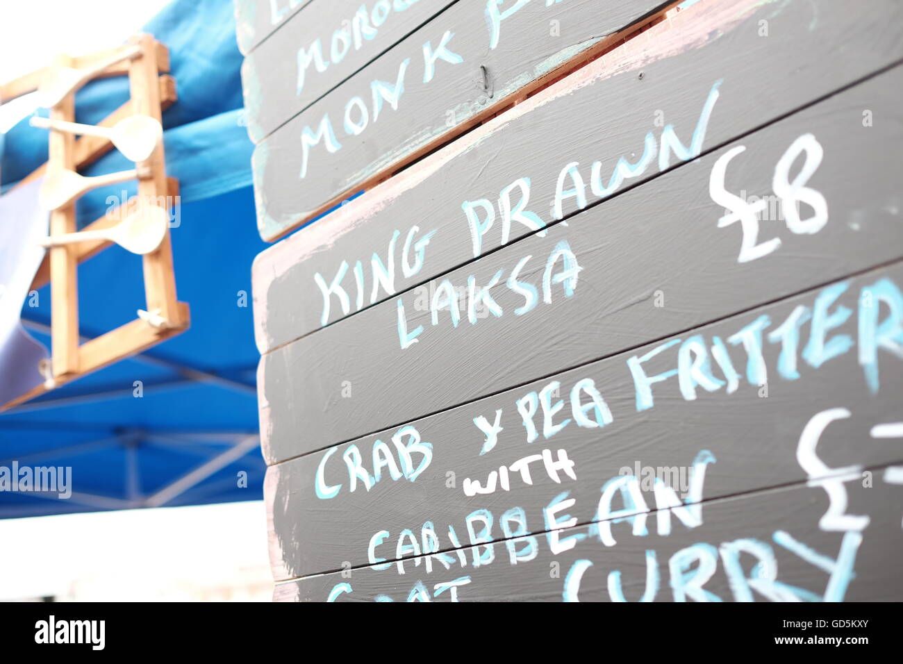 street food menu boards Stock Photo - Alamy