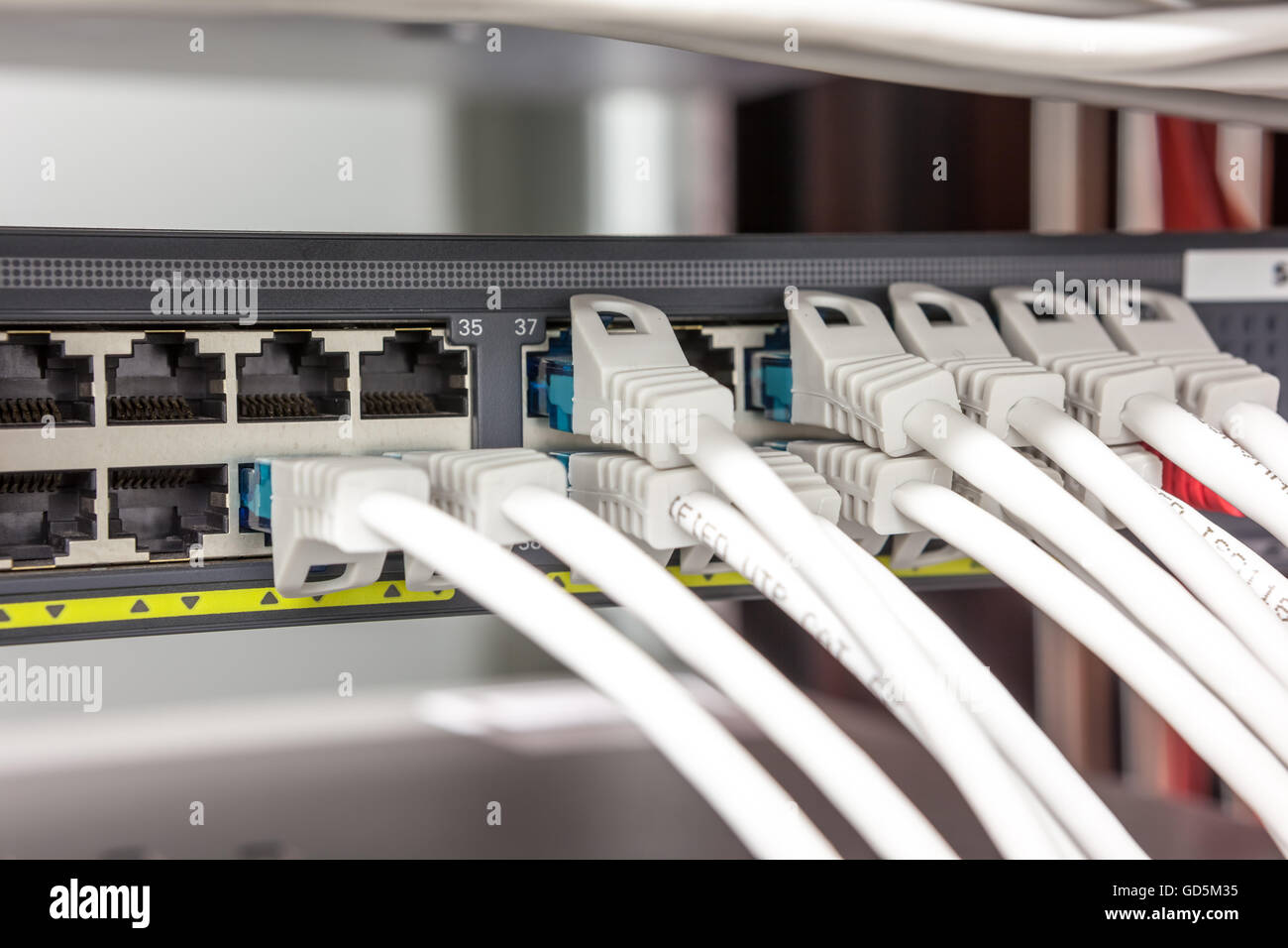 in an large internet connection, there are many computer cables built ...