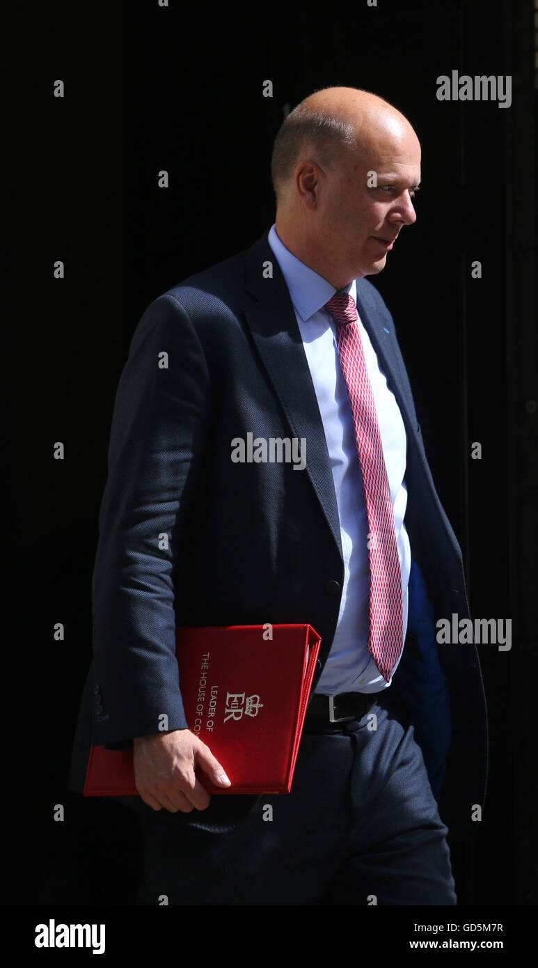 Leader of the House of Commons Chris Grayling leaves Downing Street ...