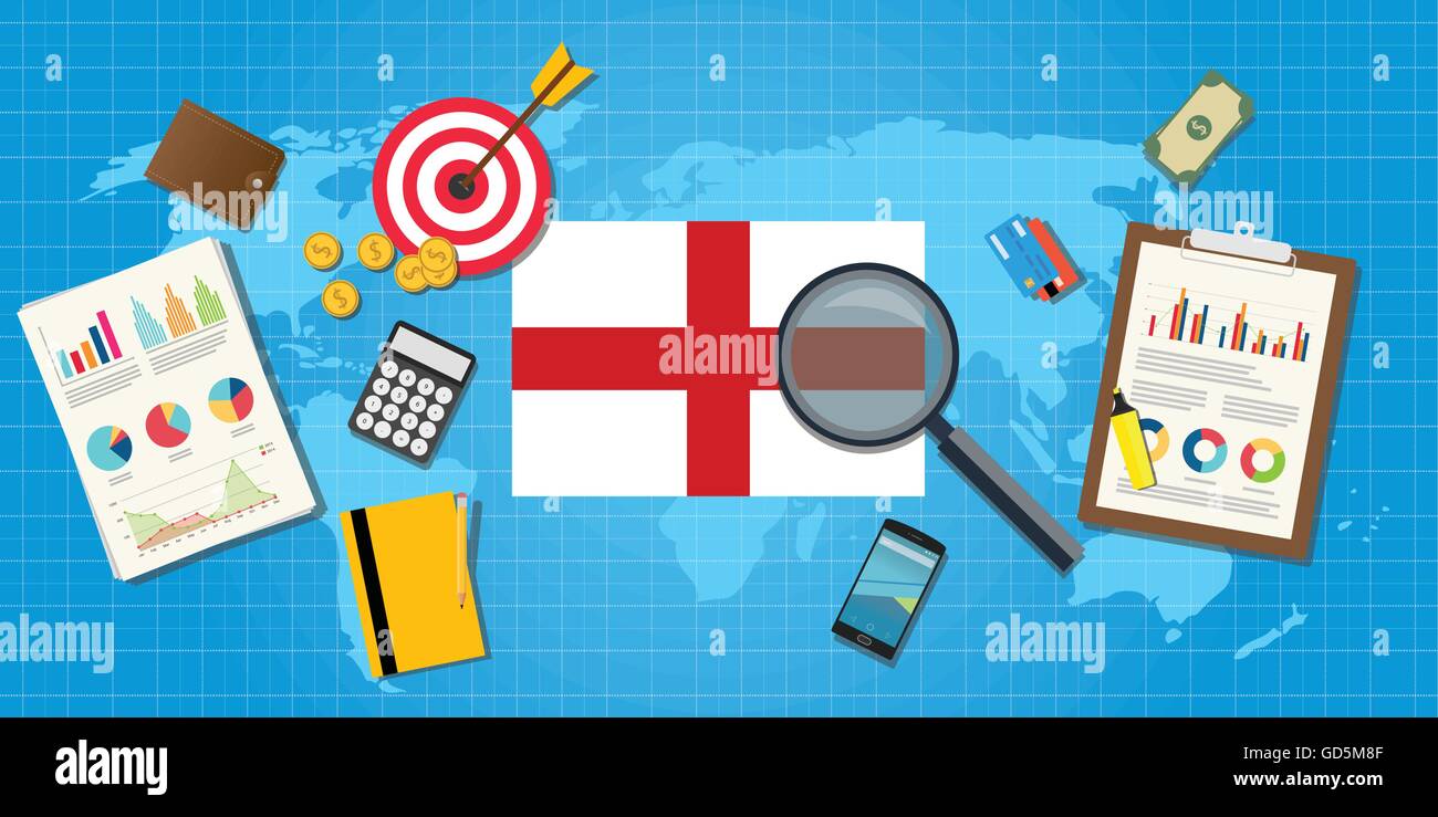 england economy economic condition country with graph chart and finance ...