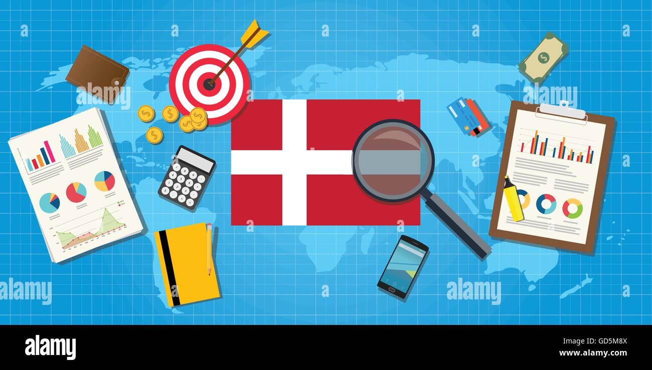 denmark economy economic condition country with graph chart and finance ...