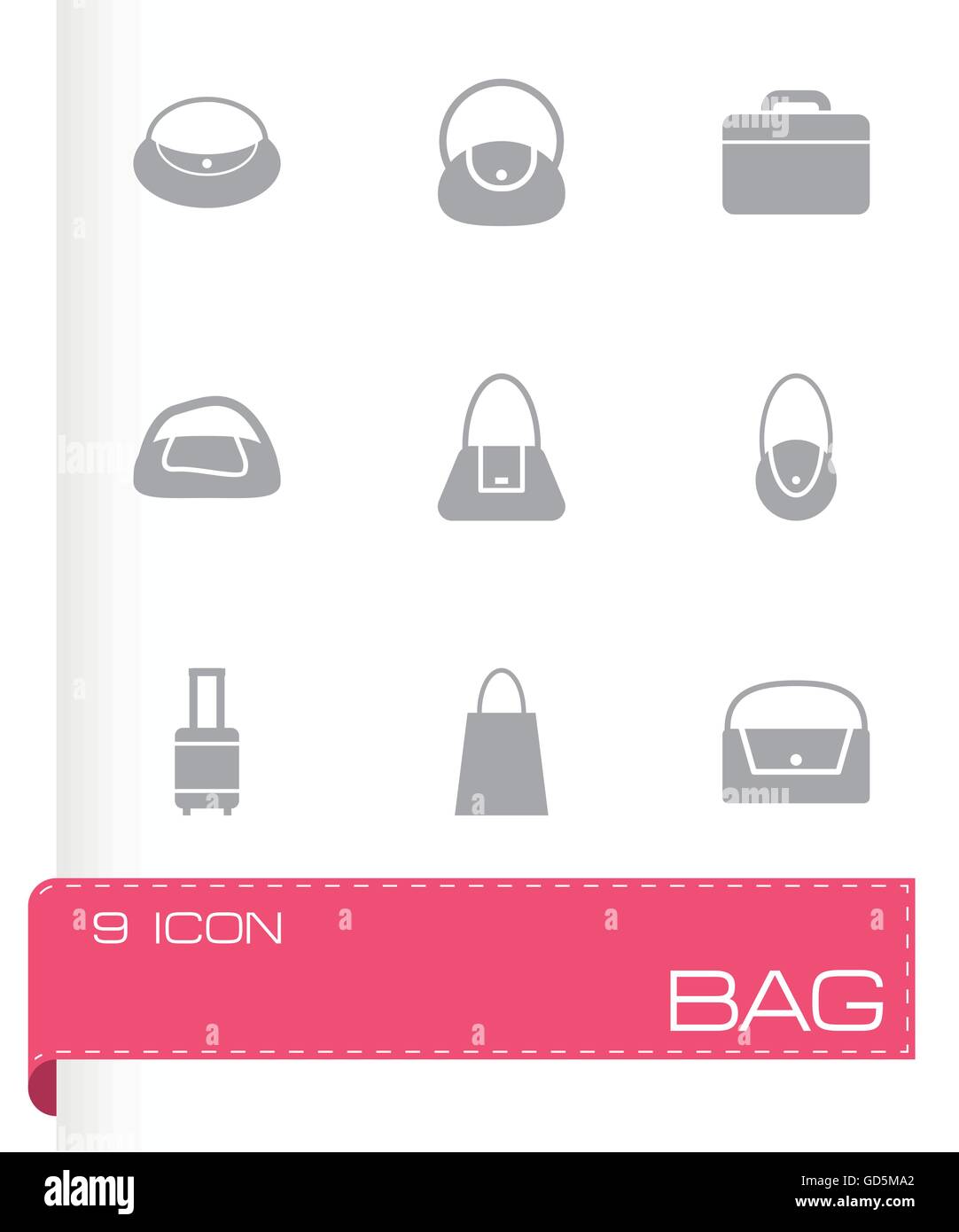 Vector black bag icon set Stock Vector Image & Art - Alamy