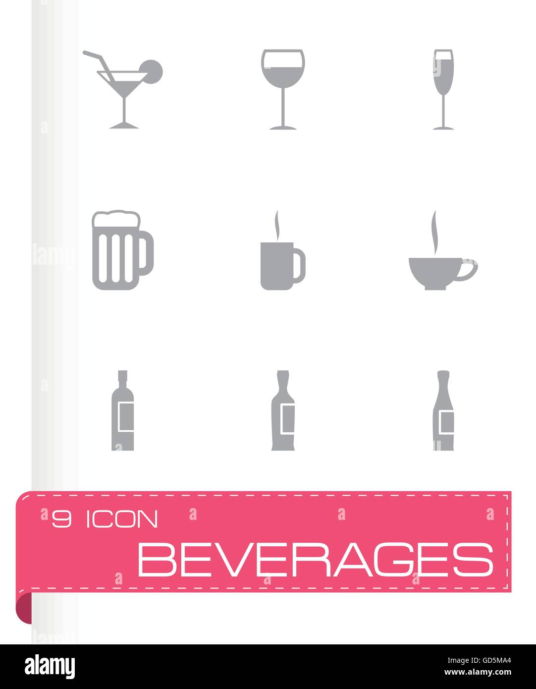 Vector black beverages icon set Stock Vector Image & Art - Alamy