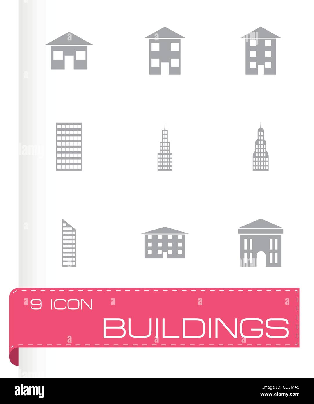 Vector black buildings icon set Stock Vector Image & Art - Alamy