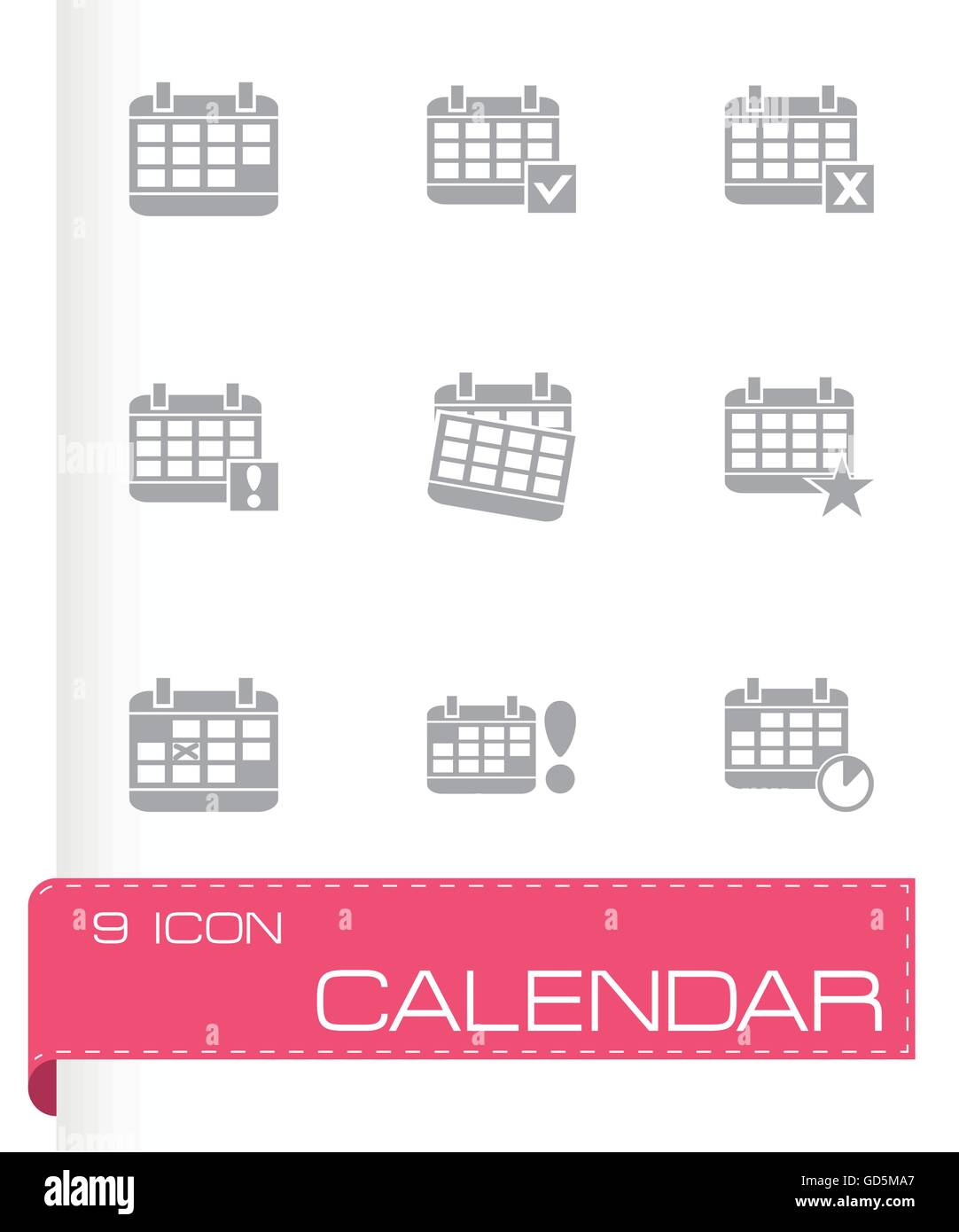 Vector black calendar icon set Stock Vector Image & Art - Alamy