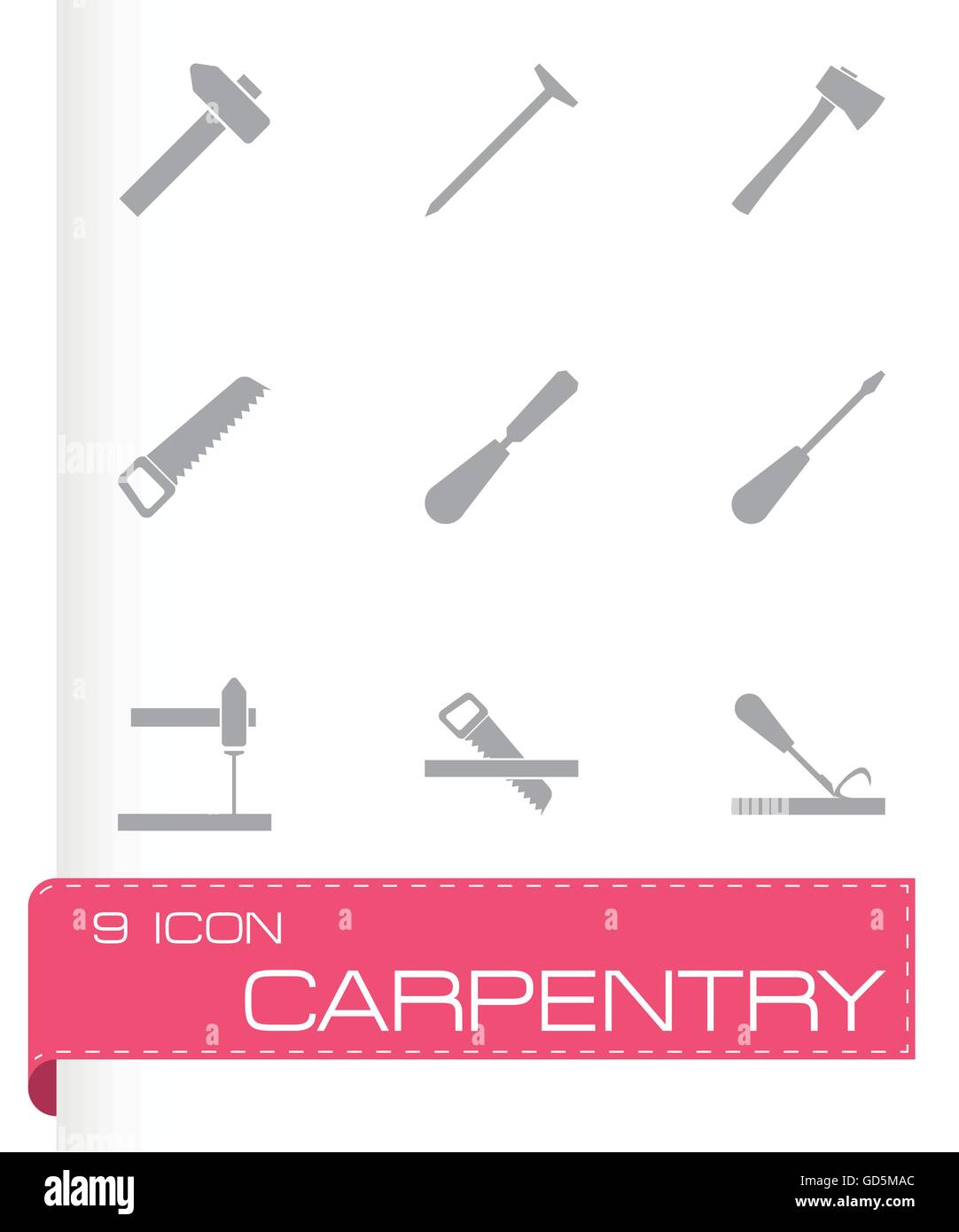 Vector black carpentry icon set Stock Vector Image & Art - Alamy