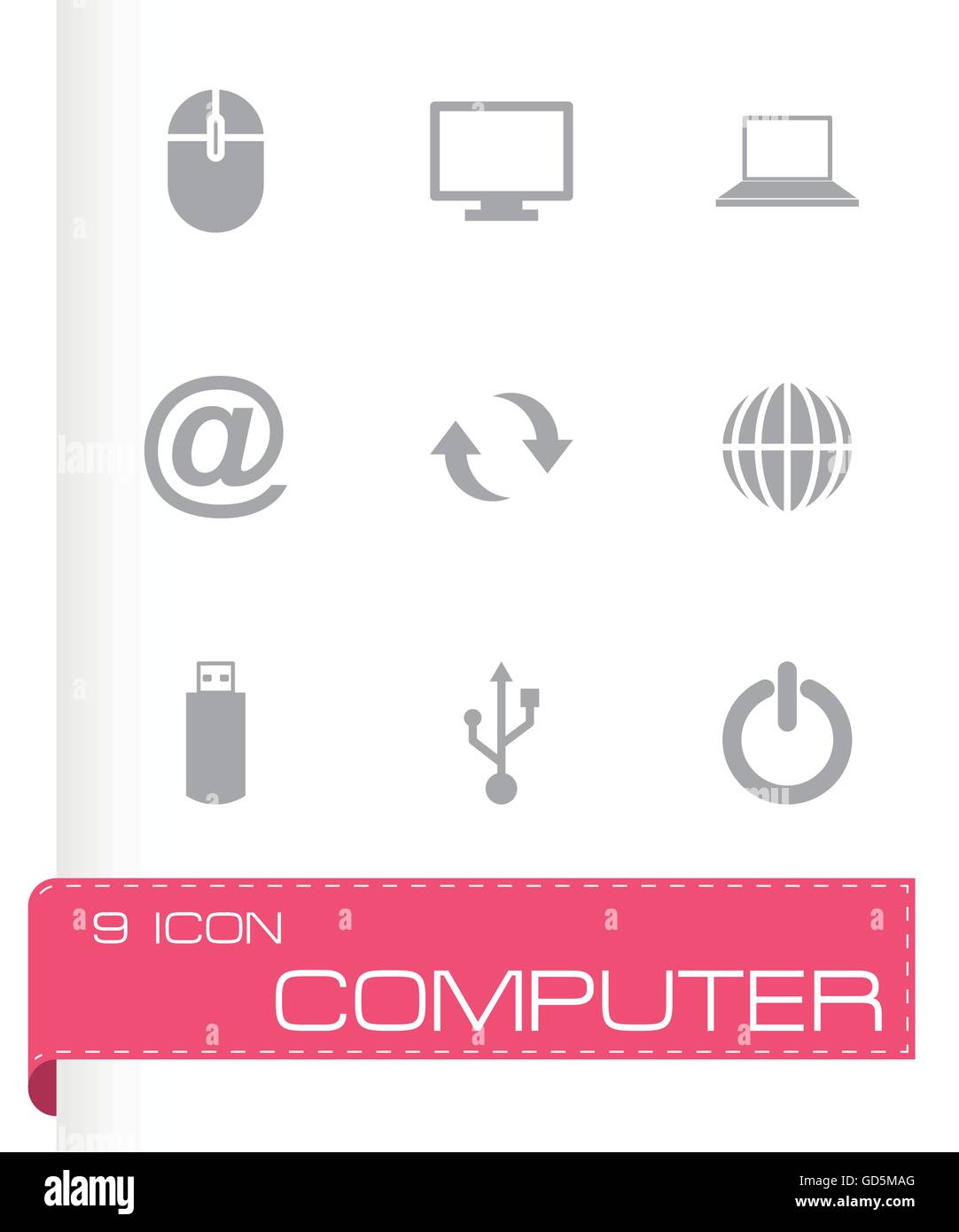 Vector black computer icon set Stock Vector Image & Art - Alamy