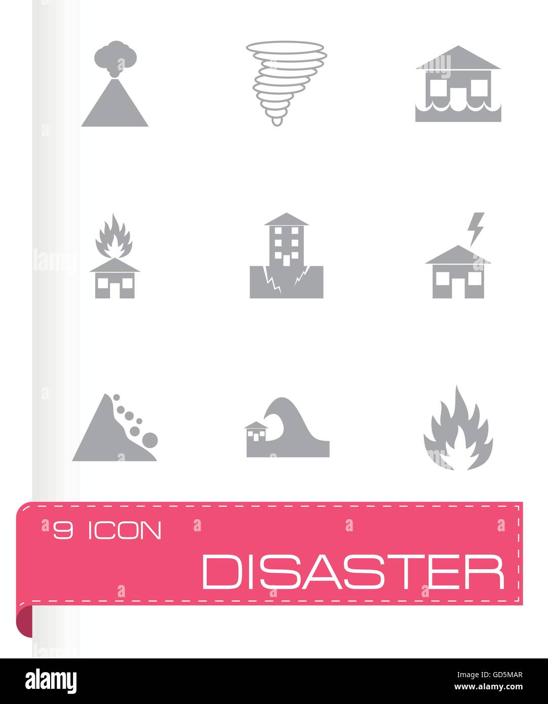 Vector black disaster icon set Stock Vector Image & Art - Alamy