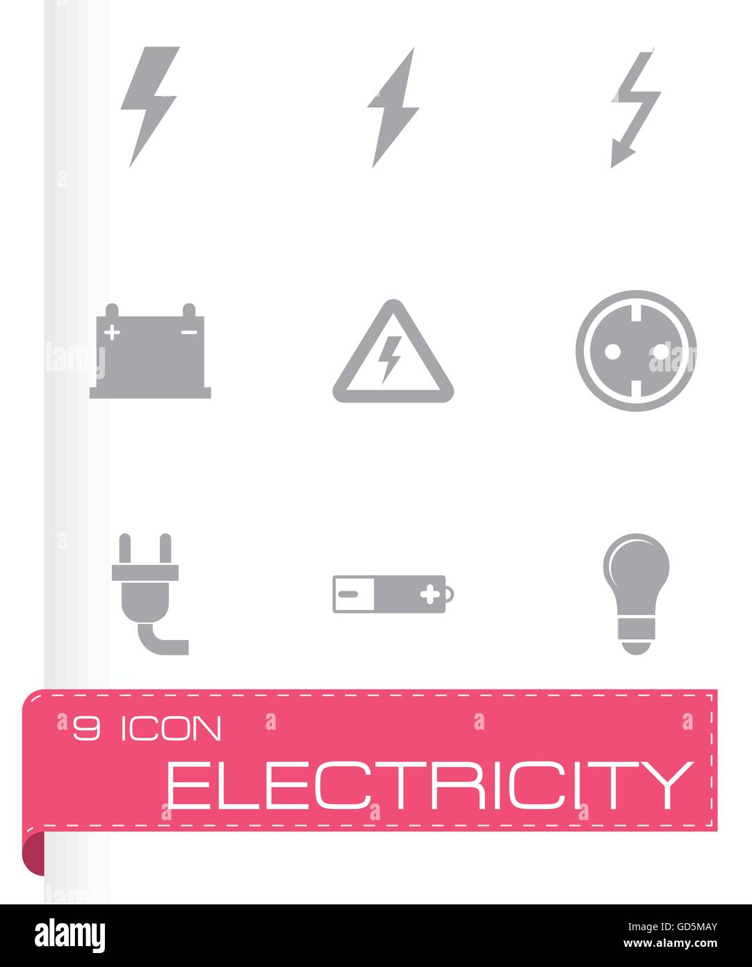 Vector black electricity icon set Stock Vector Image & Art - Alamy