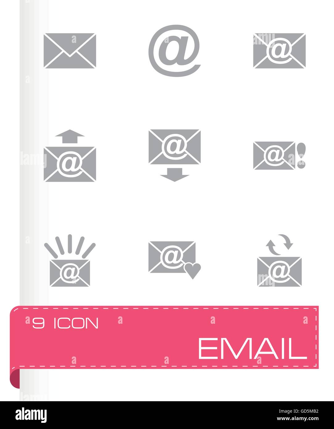 Vector black email icon set Stock Vector Image & Art - Alamy