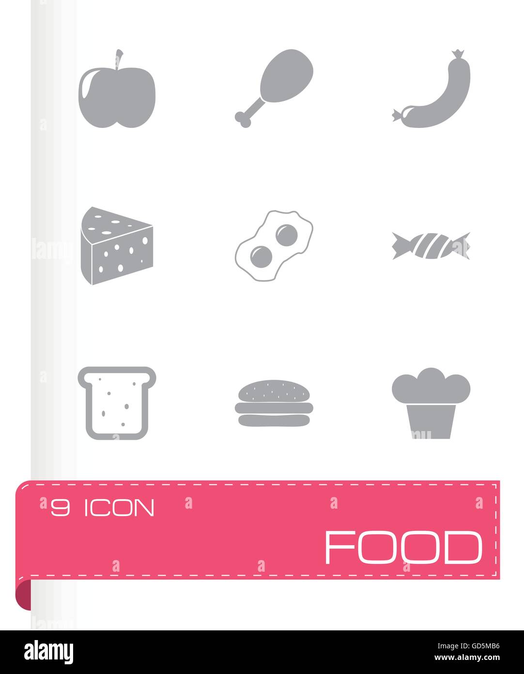 Vector black food icon set Stock Vector Image & Art - Alamy