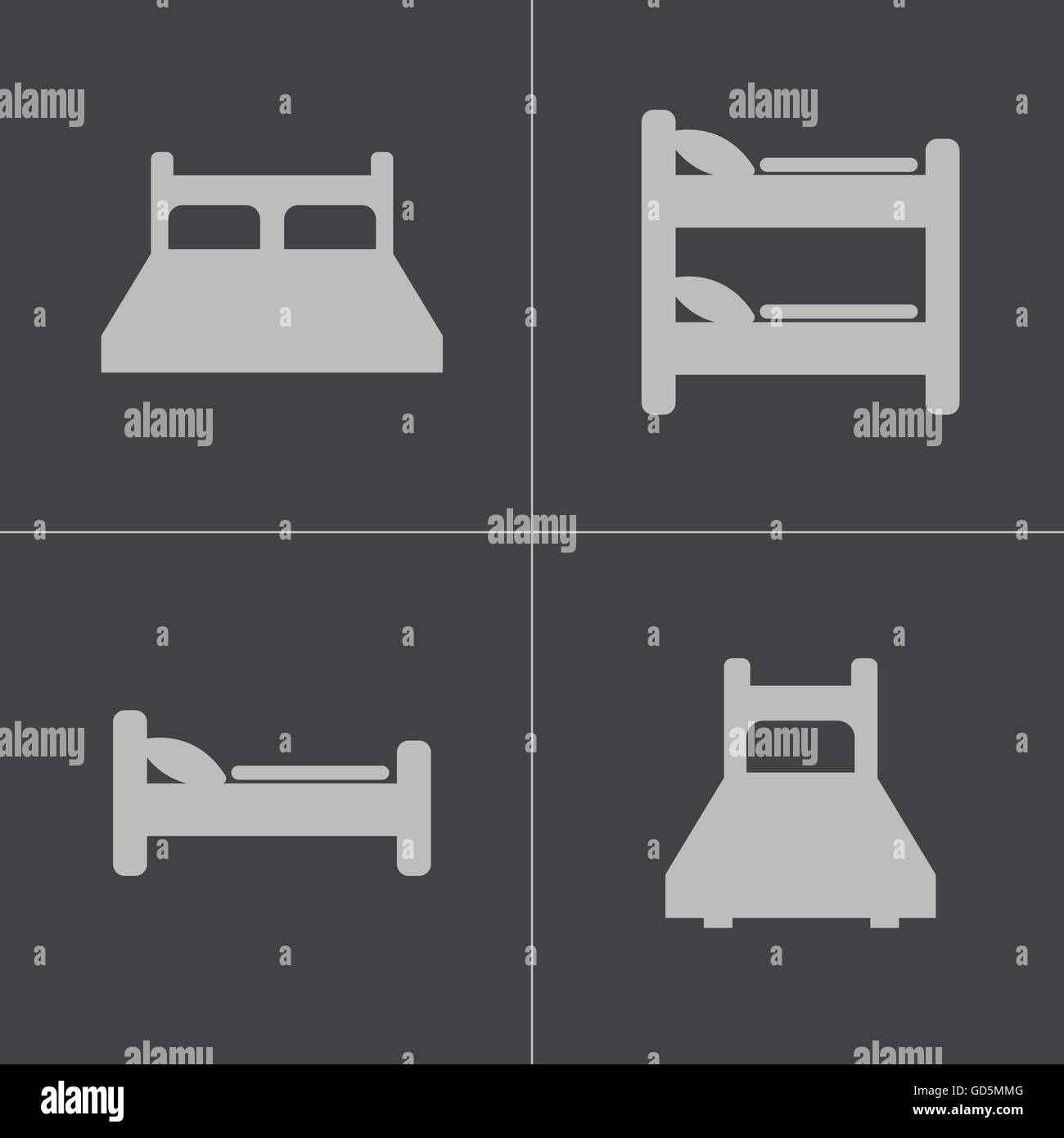 Vector black bed icons set Stock Vector Image & Art - Alamy