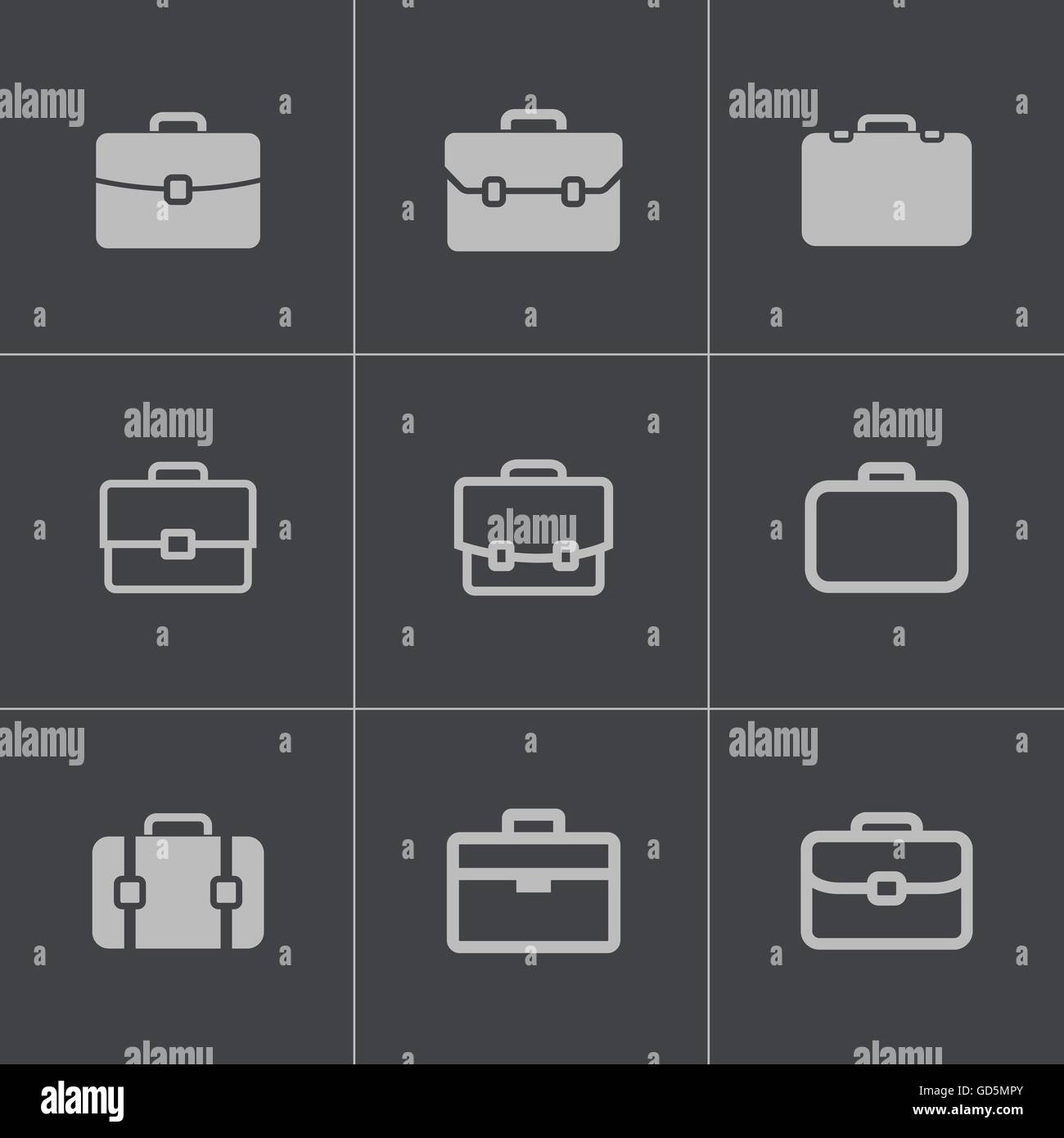 Vector black briefcase icons set Stock Vector Image & Art - Alamy