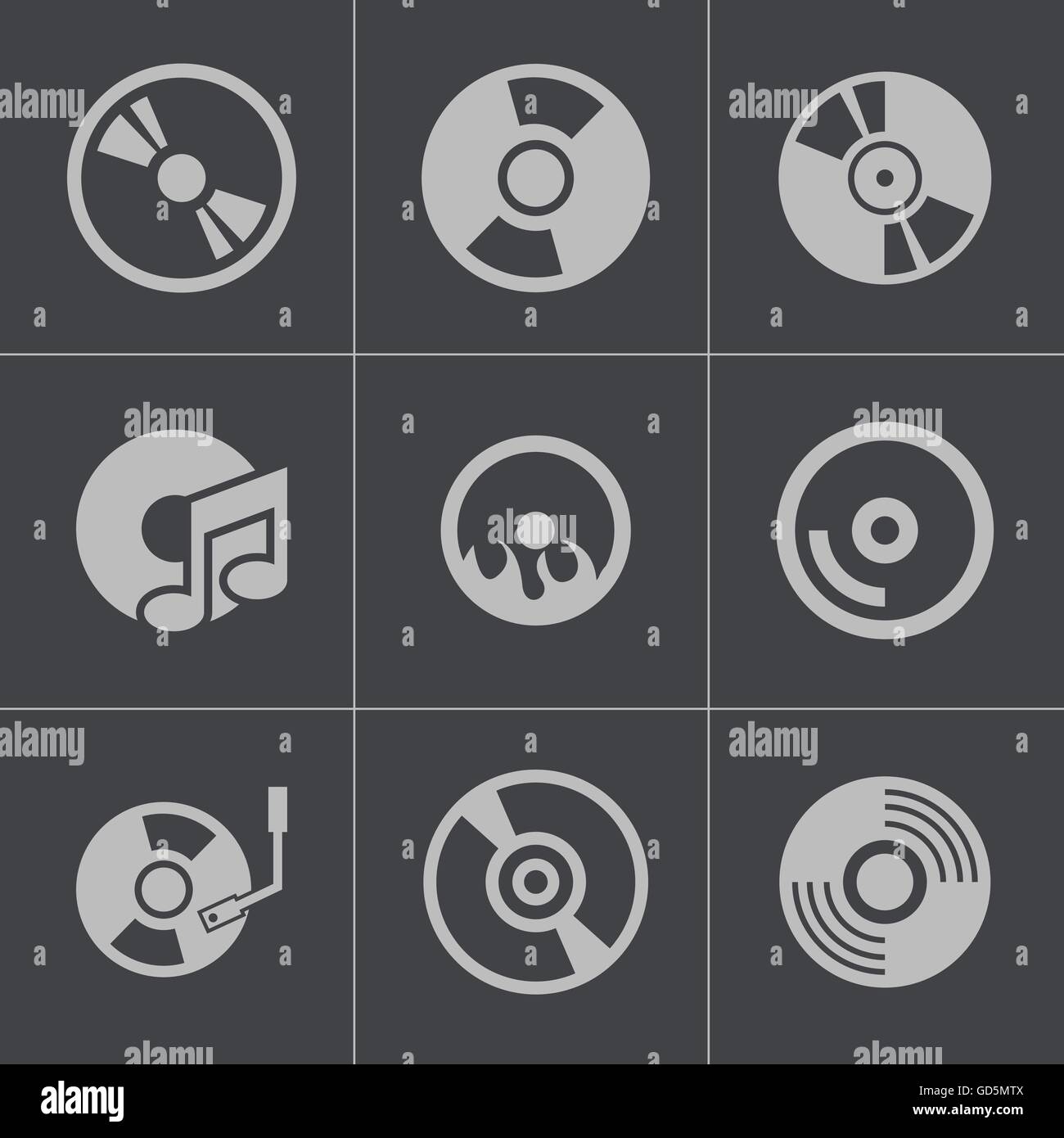 Vector black CD disk icons set Stock Vector Image & Art - Alamy