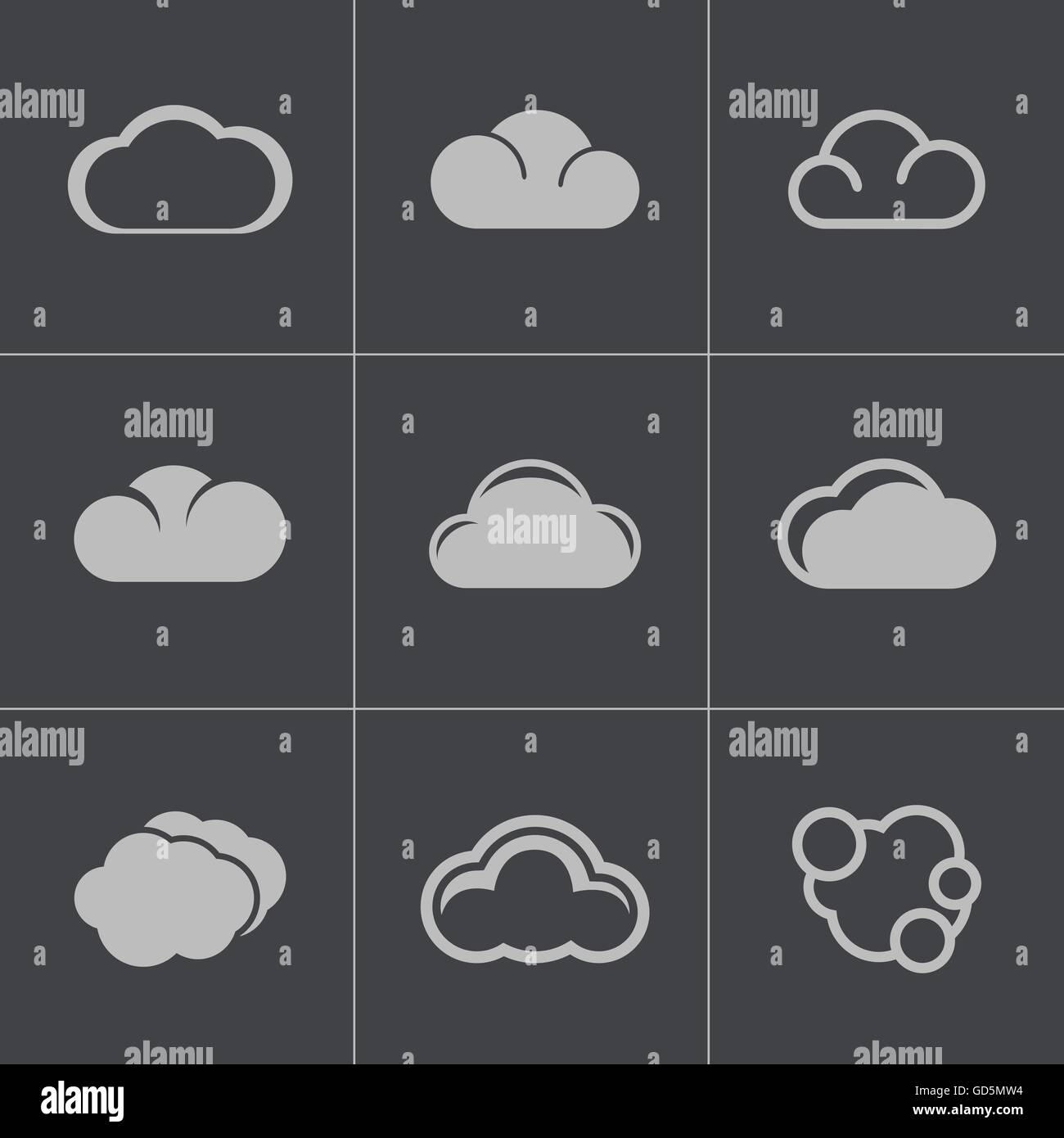 Vector black cloud icons set Stock Vector Image & Art - Alamy