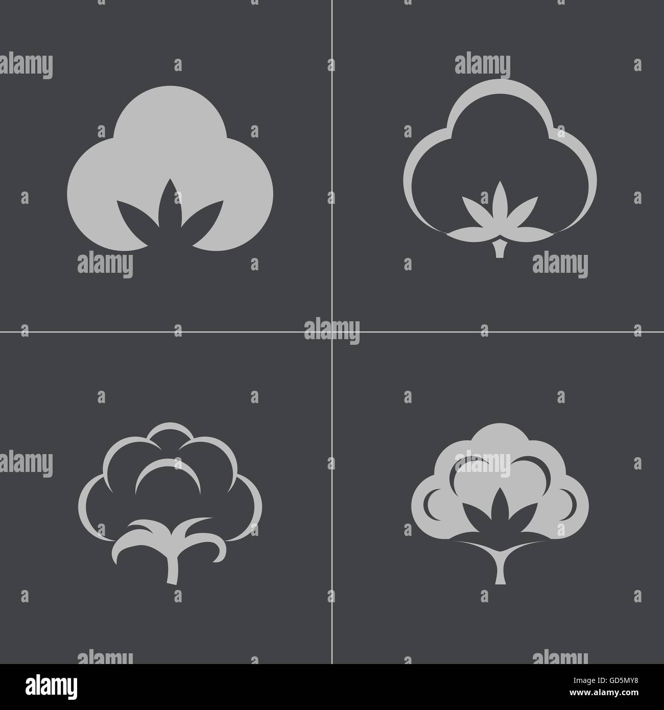 Vector black cotton icons set Stock Vector Image & Art - Alamy