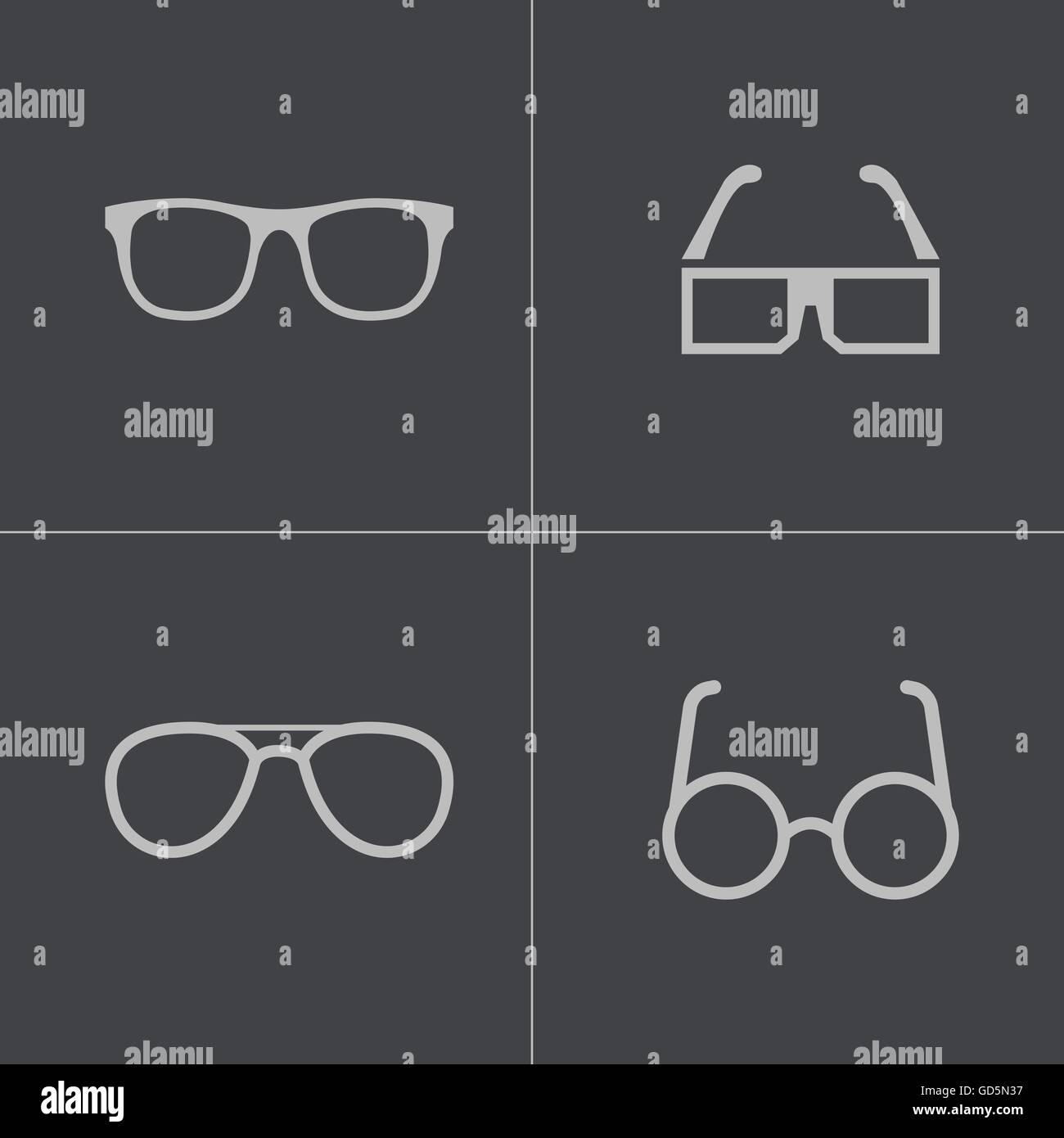 Vector black glasses icons set Stock Vector Image & Art - Alamy