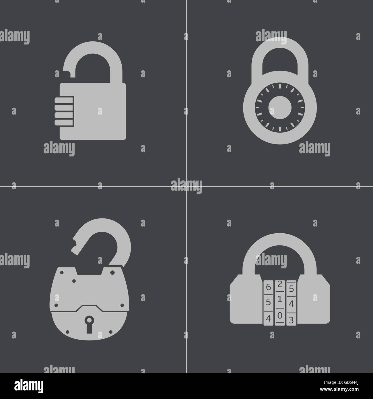 Vector black lock icons set Stock Vector Image & Art - Alamy