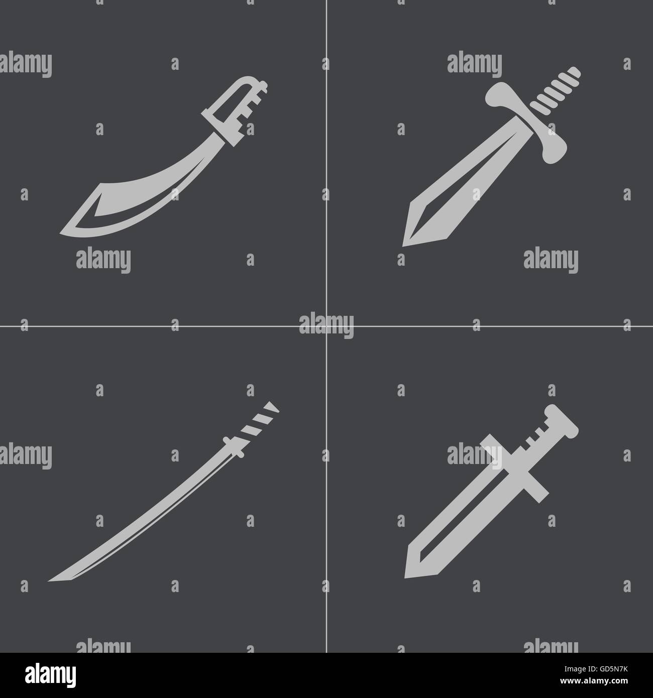 Vector black sword icons set Stock Vector Image & Art - Alamy
