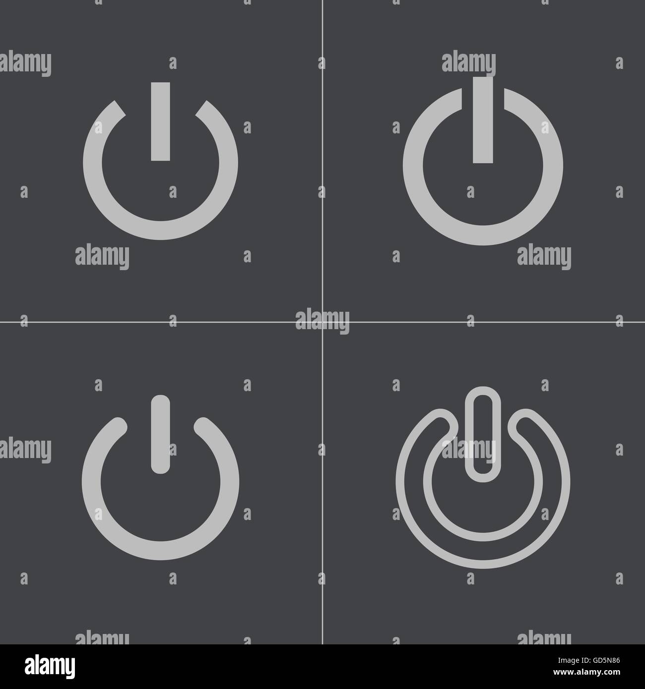 Vector black shut down icons set Stock Vector Image & Art - Alamy