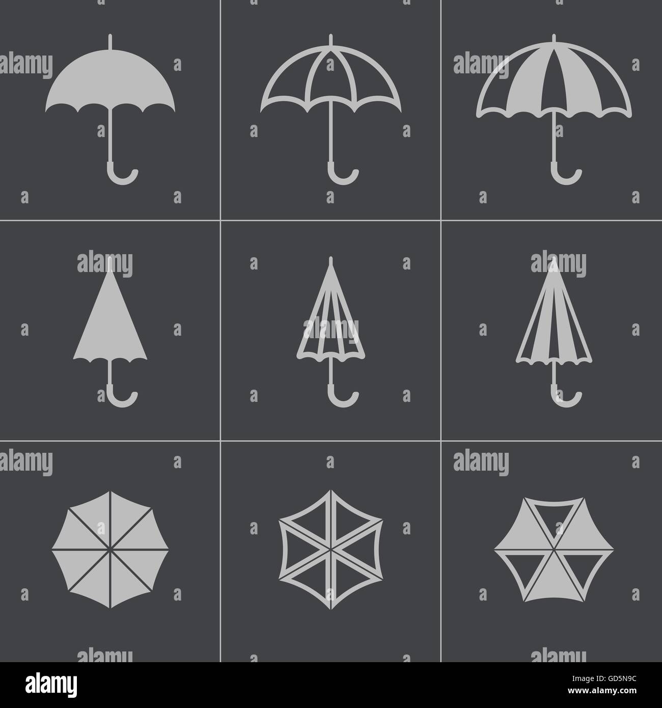 Vector black umbrella icons set Stock Vector Image & Art - Alamy