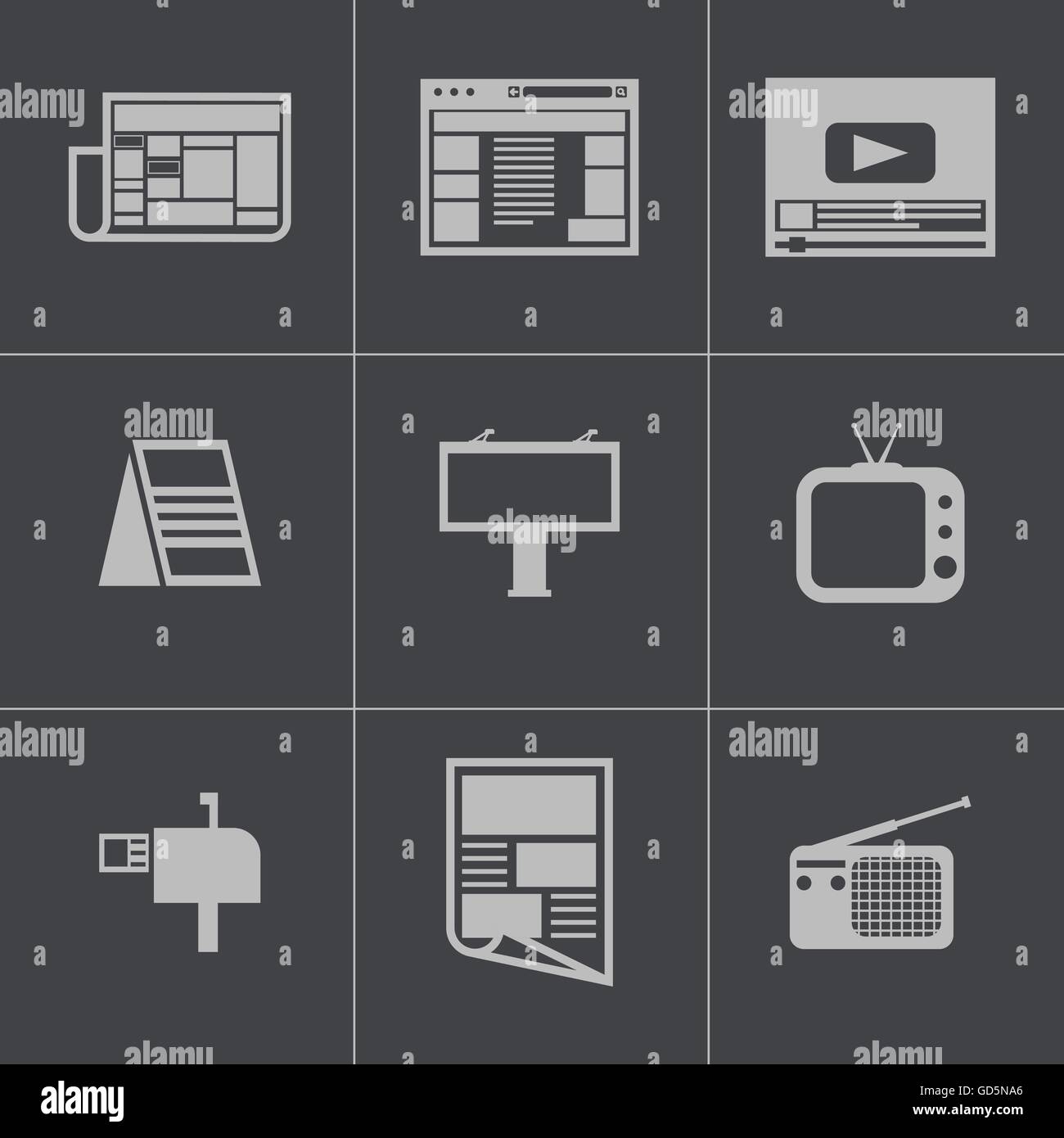 Vector black advertisement icons set Stock Vector Image & Art - Alamy