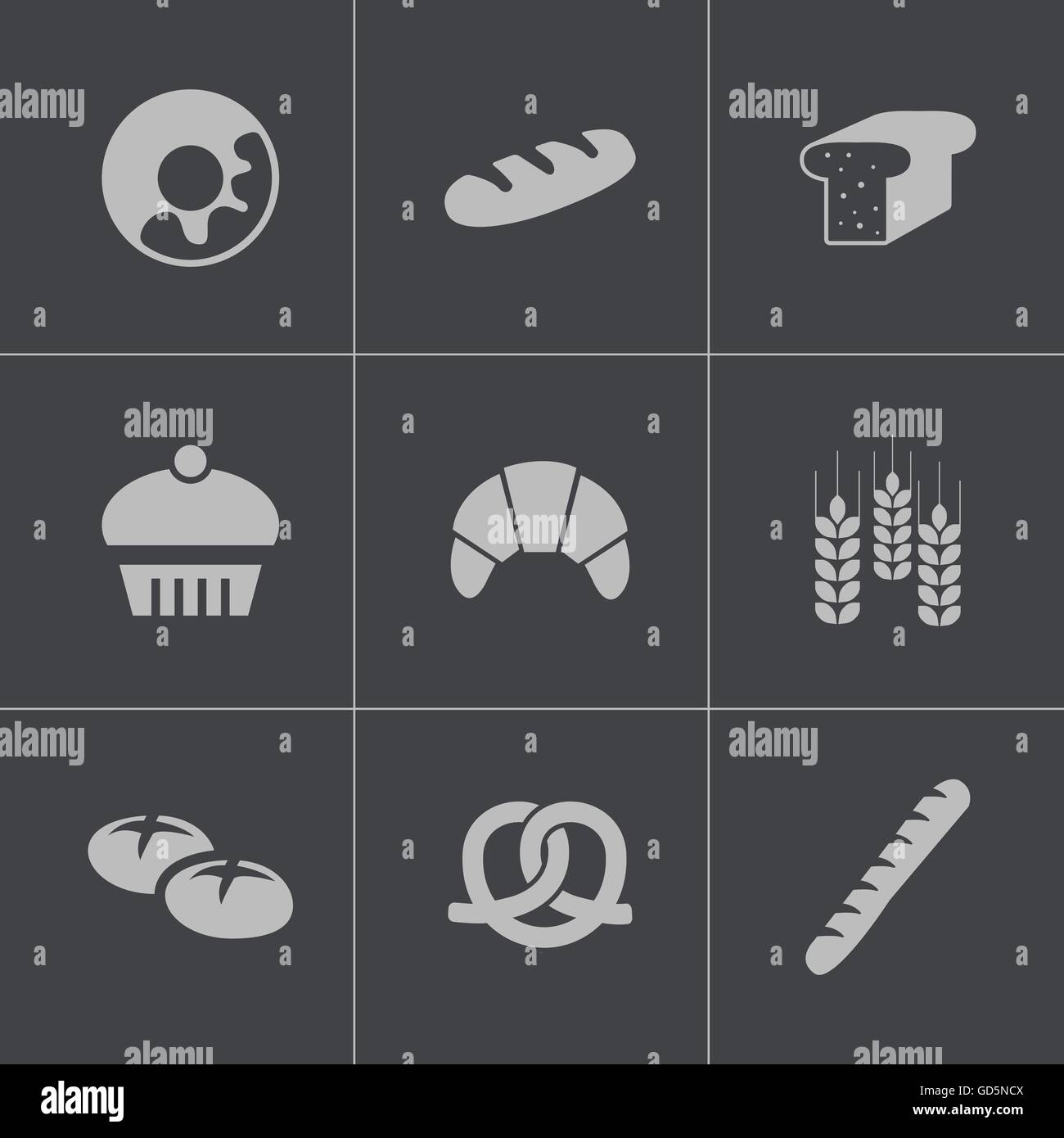 Vector black bakery icons set Stock Vector Image & Art - Alamy