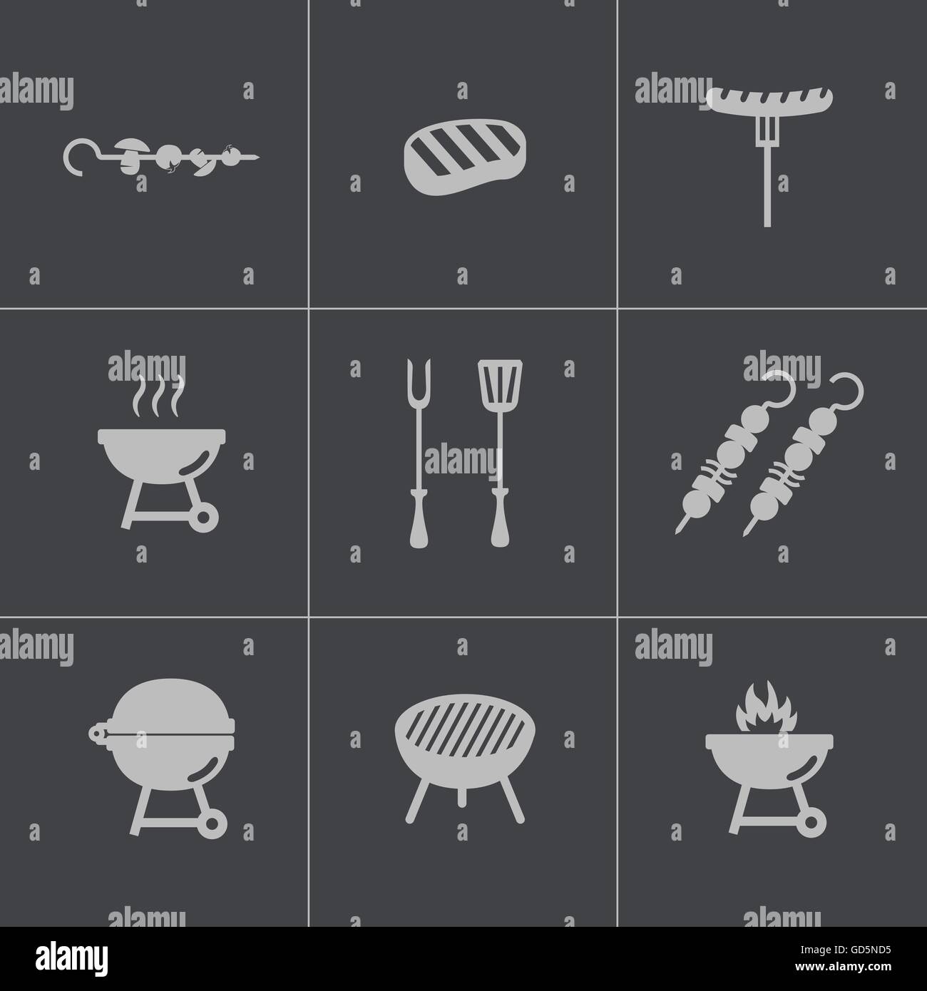 Vector black barbecue icons set Stock Vector Image & Art - Alamy