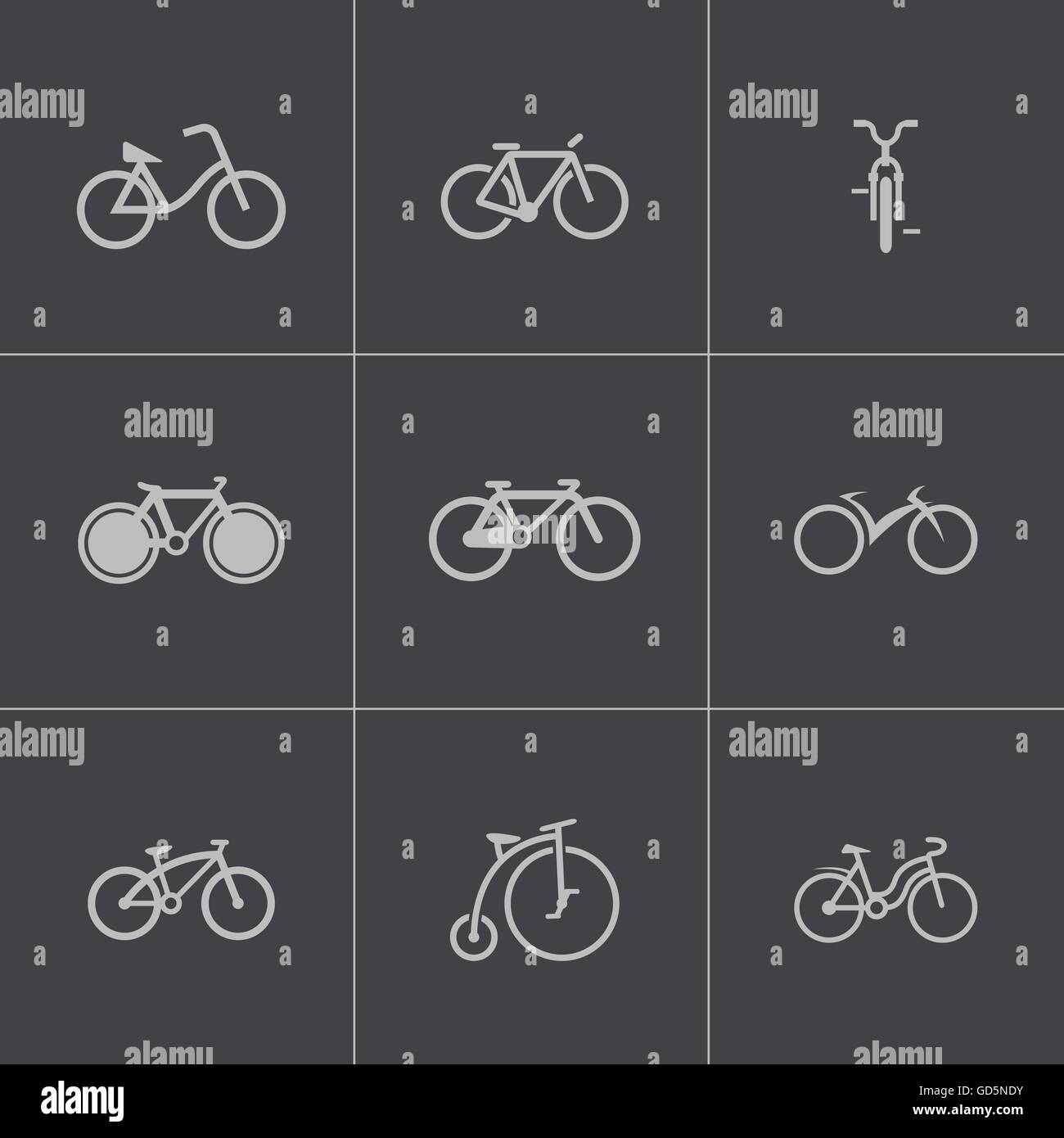 Vector black bicycle icons set Stock Vector Image & Art - Alamy