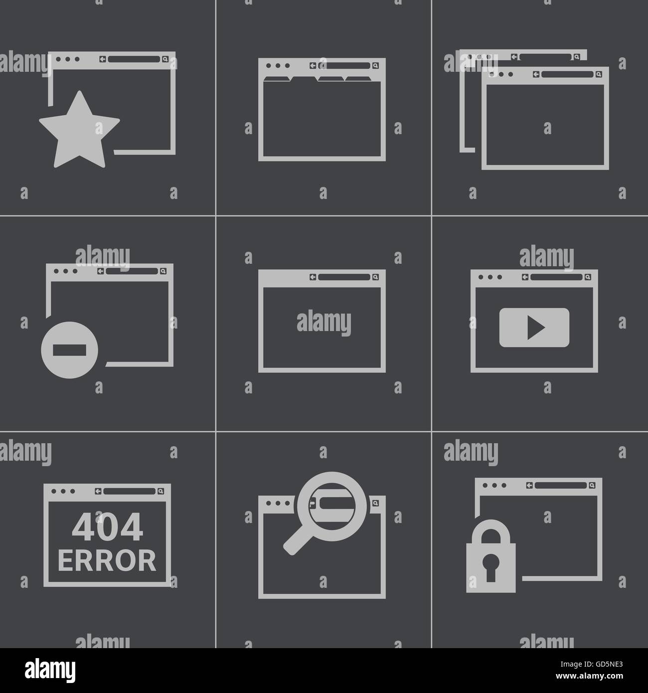 Vector black browser icons Stock Vector Image & Art - Alamy