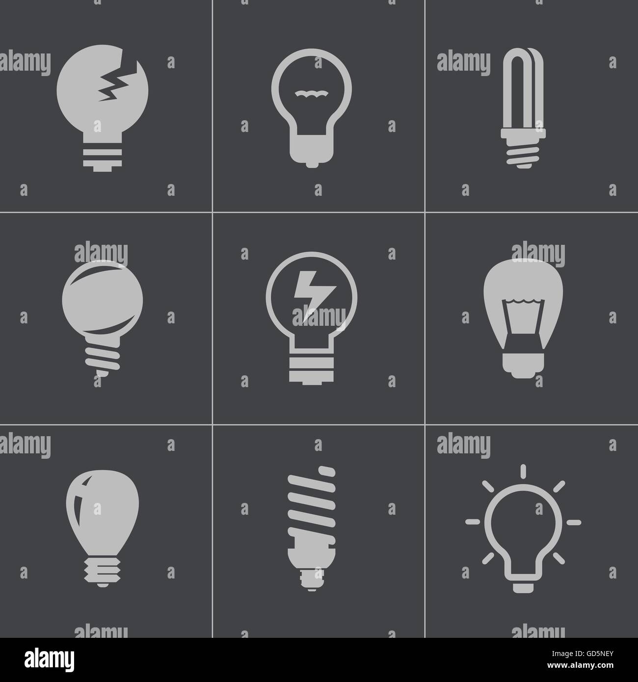 Vector black bulbs icons set Stock Vector Image & Art - Alamy