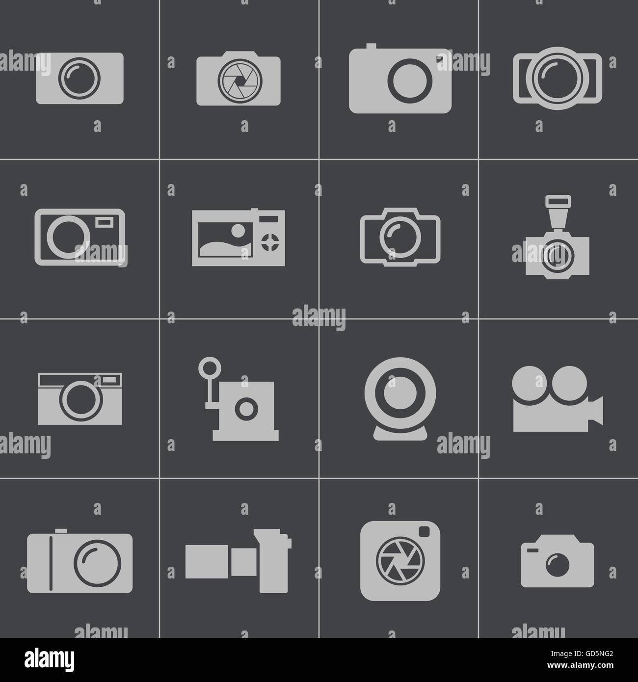 Vector black camera icons set Stock Vector Image & Art - Alamy