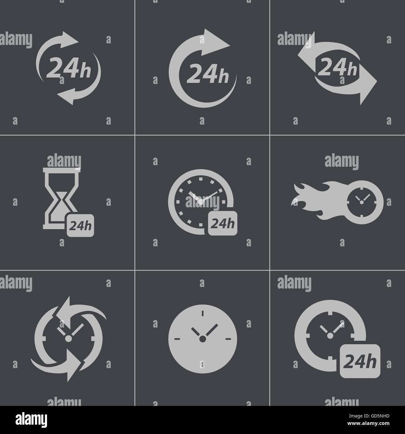 Vector black clock icons set Stock Vector Image & Art - Alamy