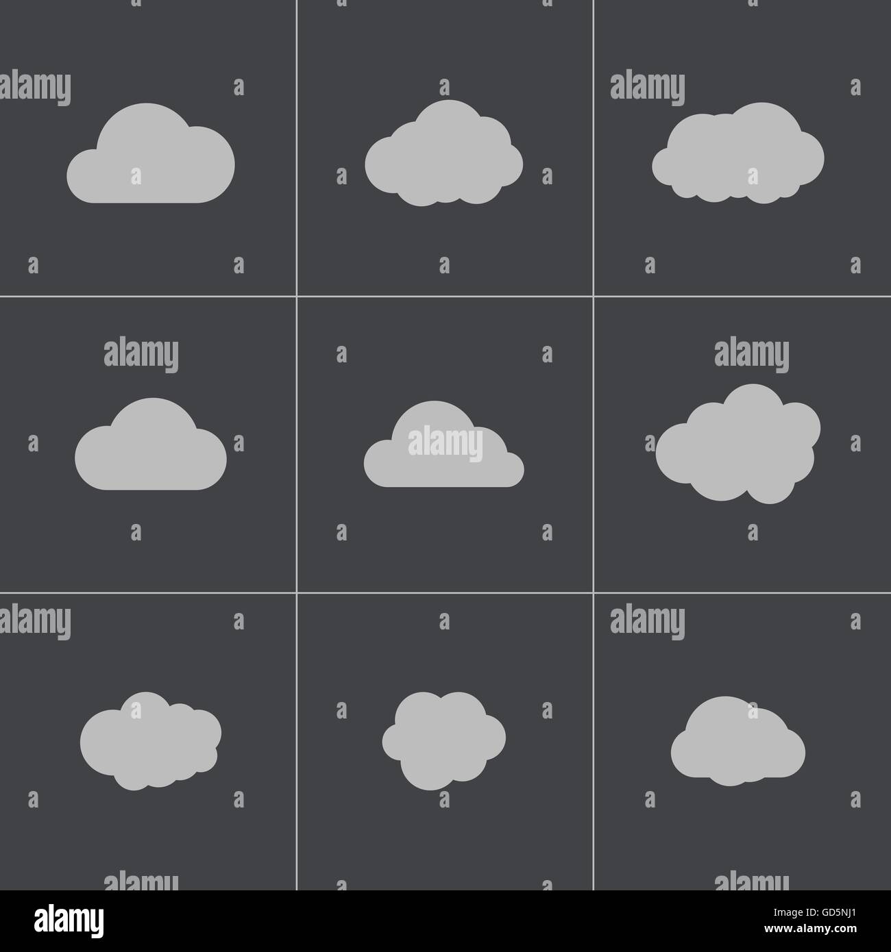 Vector black cloud icons set Stock Vector Image & Art - Alamy