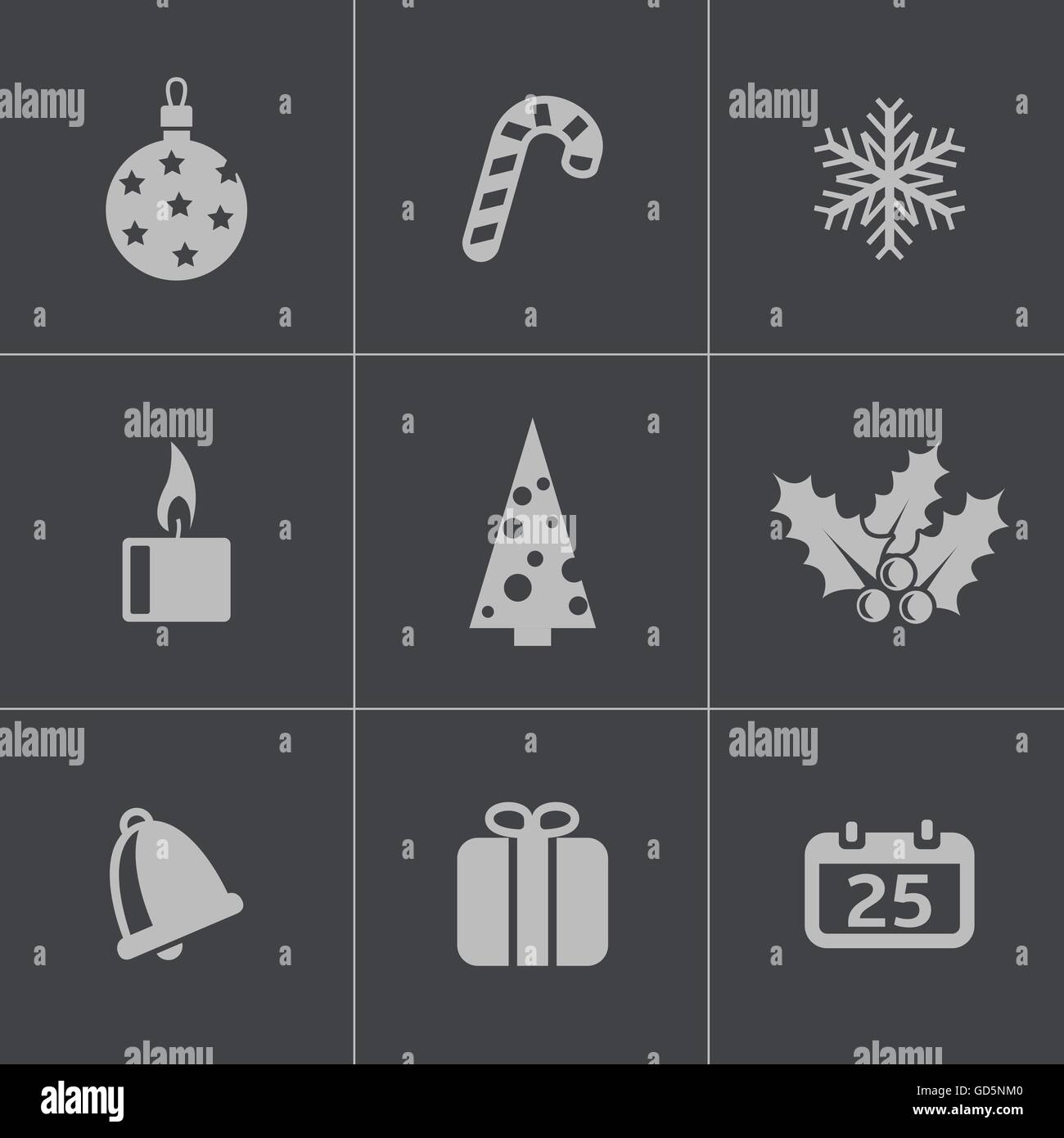 Vector black cristmas icons set Stock Vector Image & Art - Alamy