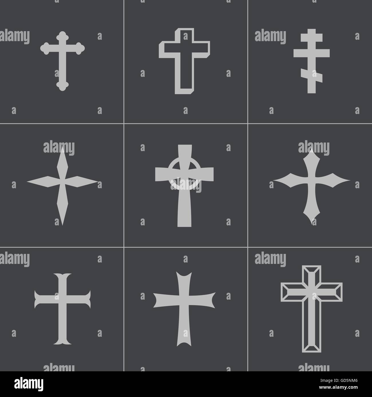 Crucifix icons set Stock Vector Images - Alamy