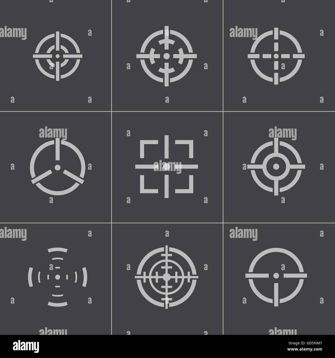 Crosshairs icons vector hi-res stock photography and images - Alamy