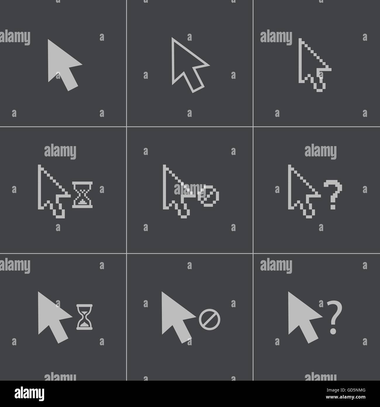 Vector Black Mouse Cursor Icons Set Stock Vector Image And Art Alamy