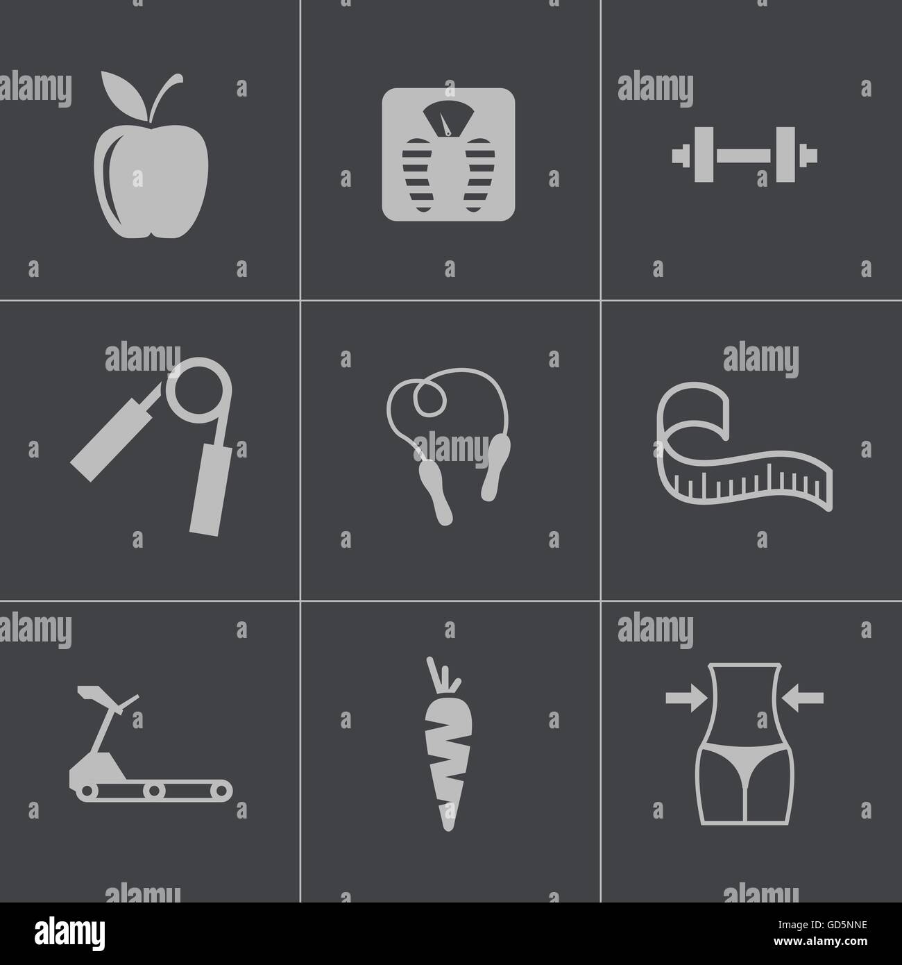 Vector black diet icons set Stock Vector Image & Art - Alamy