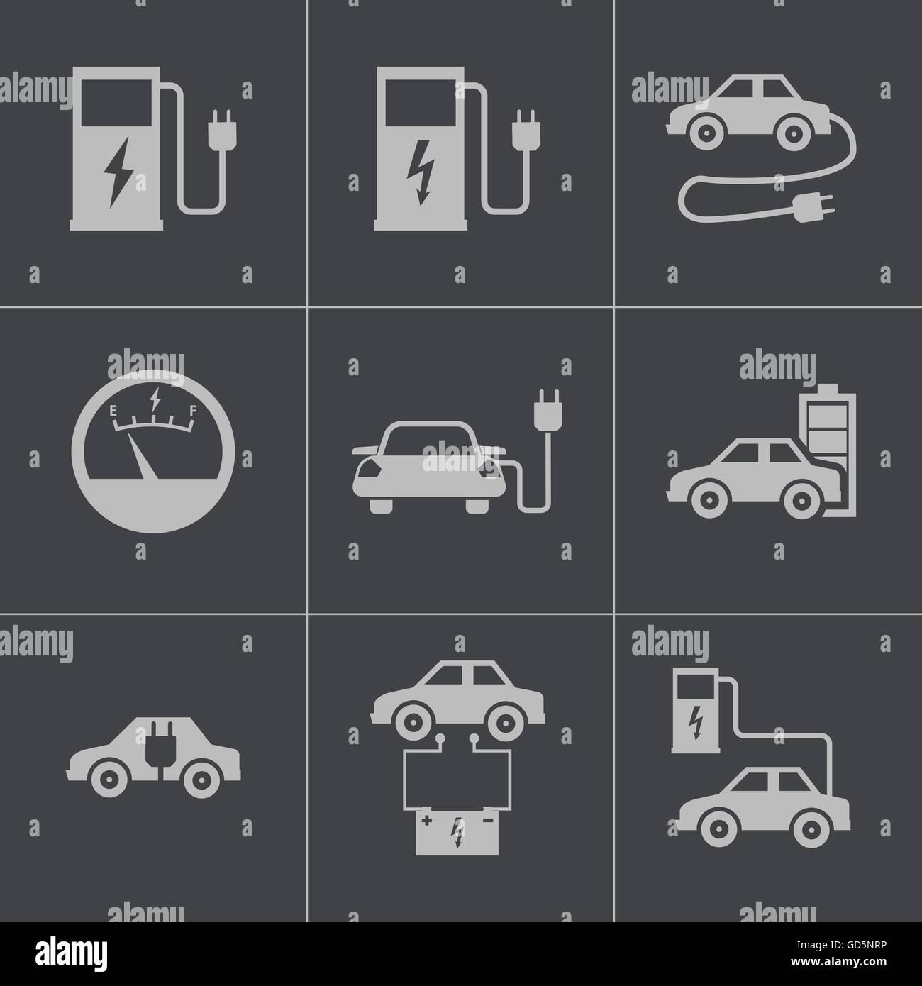 Vector black electric car icons set Stock Vector Image & Art - Alamy