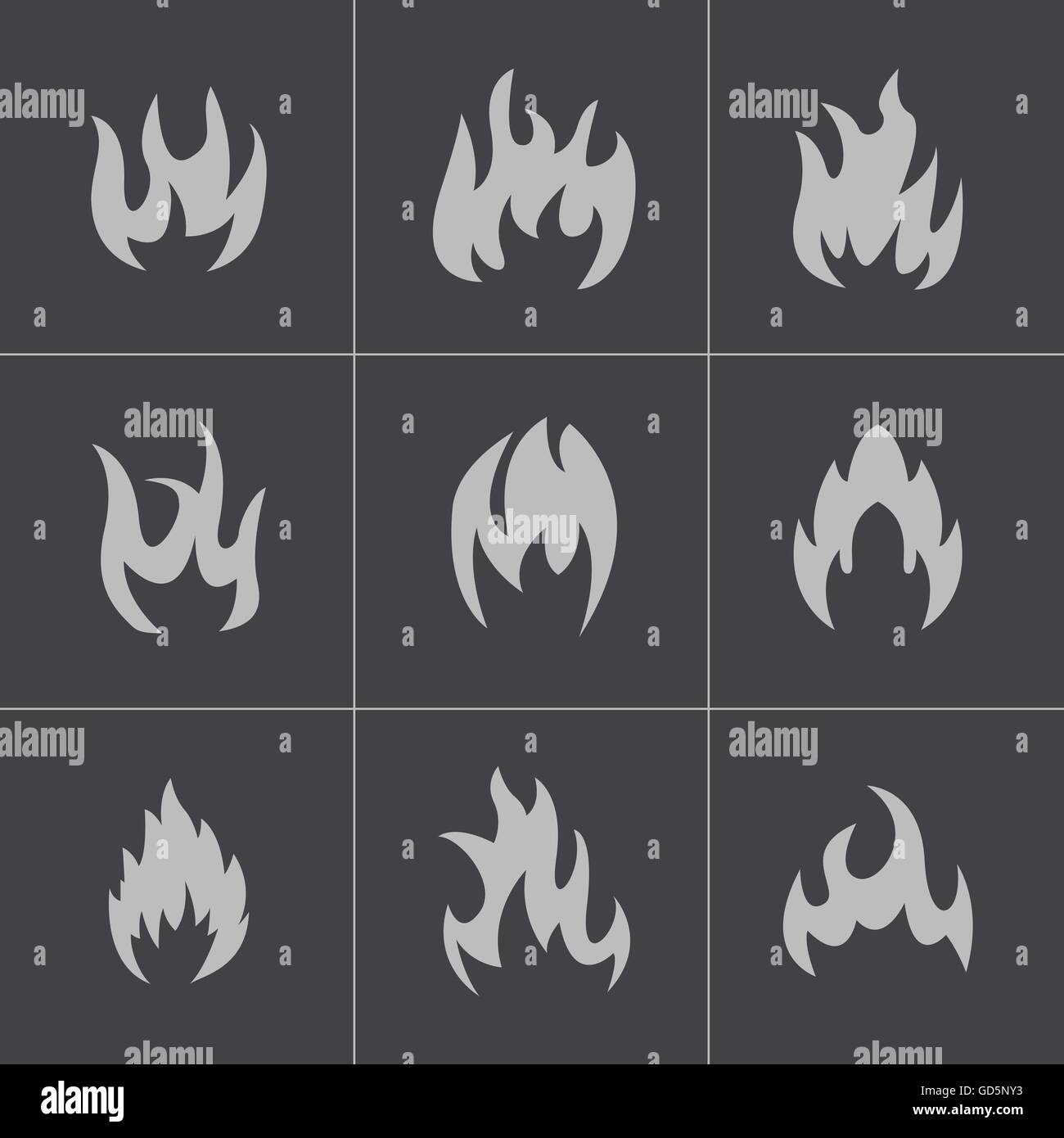 Vector black fire icons set Stock Vector Image & Art - Alamy