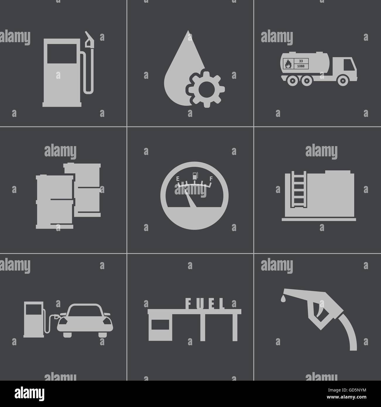 Vector black gas station icons set Stock Vector Image & Art - Alamy