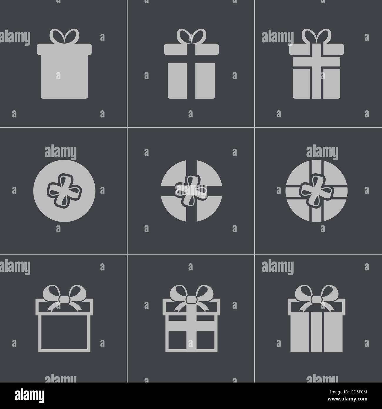 Vector black gift icons set Stock Vector Image & Art - Alamy