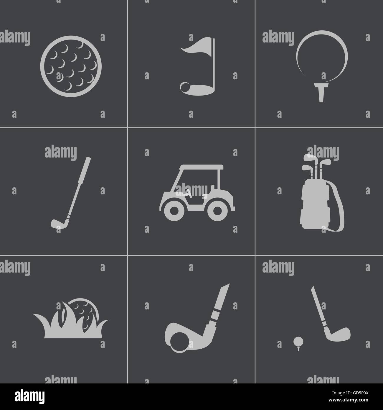 Vector black golf icons set Stock Vector Image & Art - Alamy