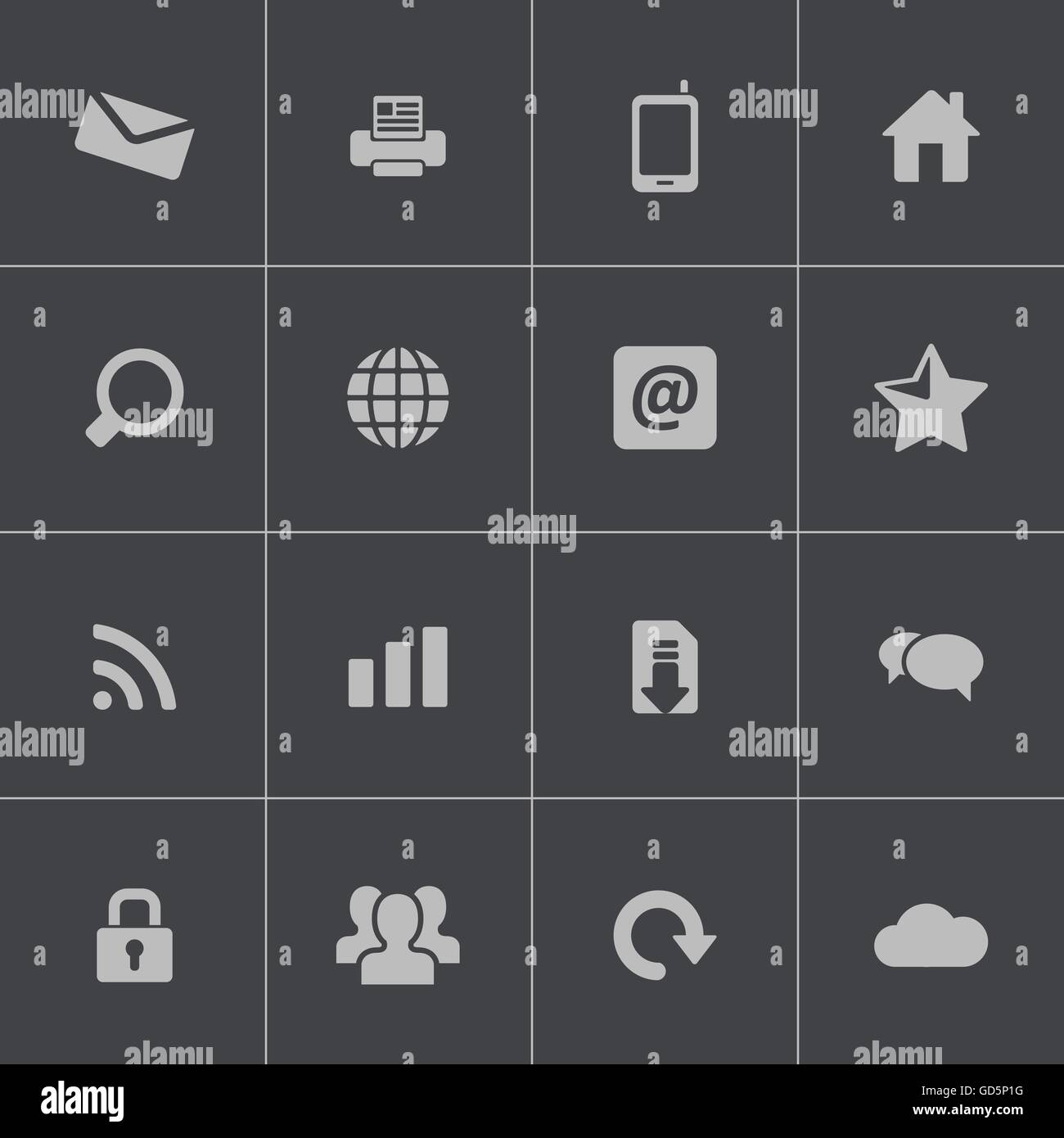 Vector black internet icons set Stock Vector Image & Art - Alamy