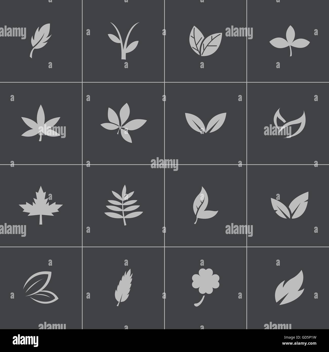 Vector black leaf icons set Stock Vector Image & Art - Alamy