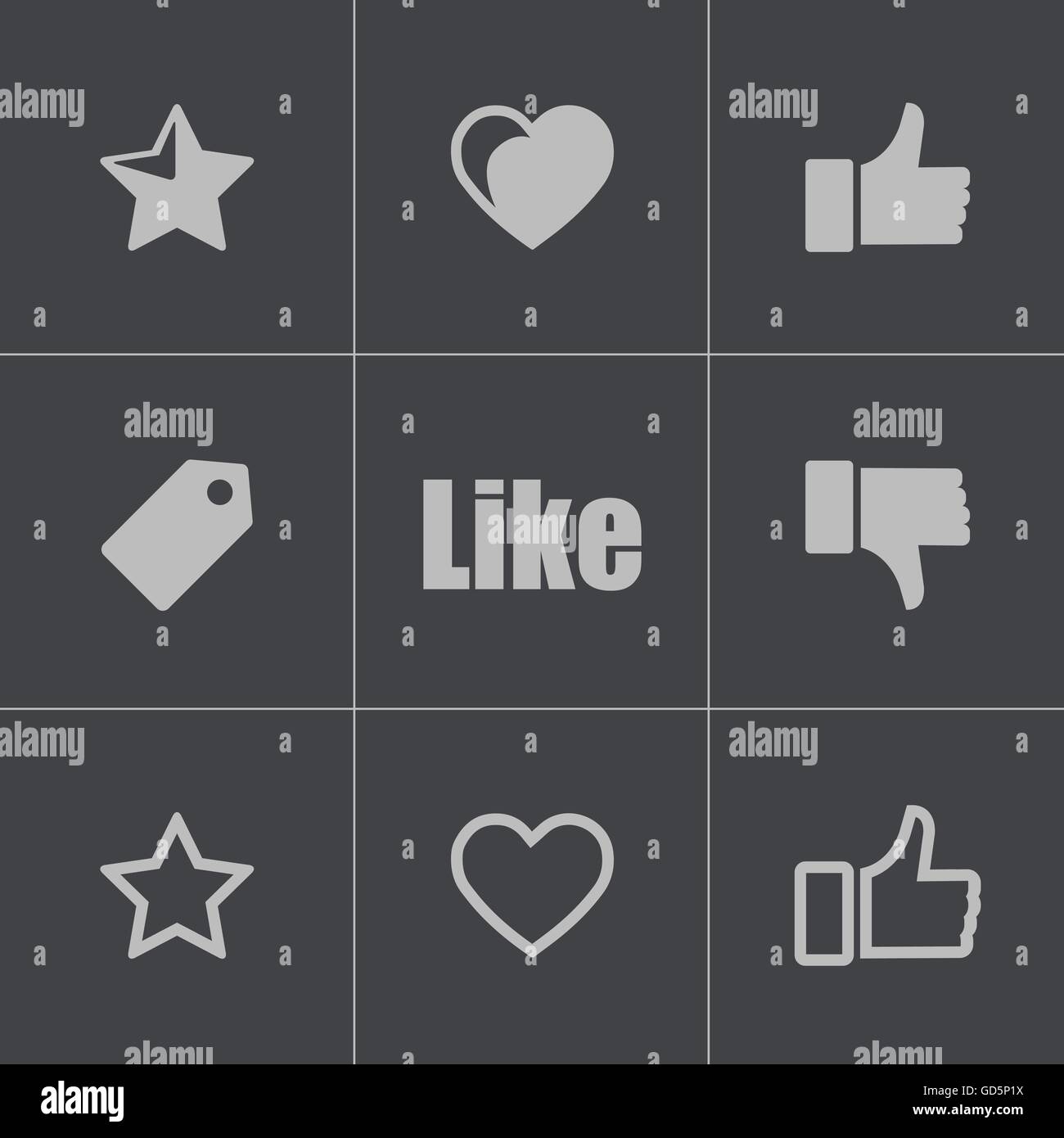 Vector black like icons set Stock Vector Image & Art - Alamy