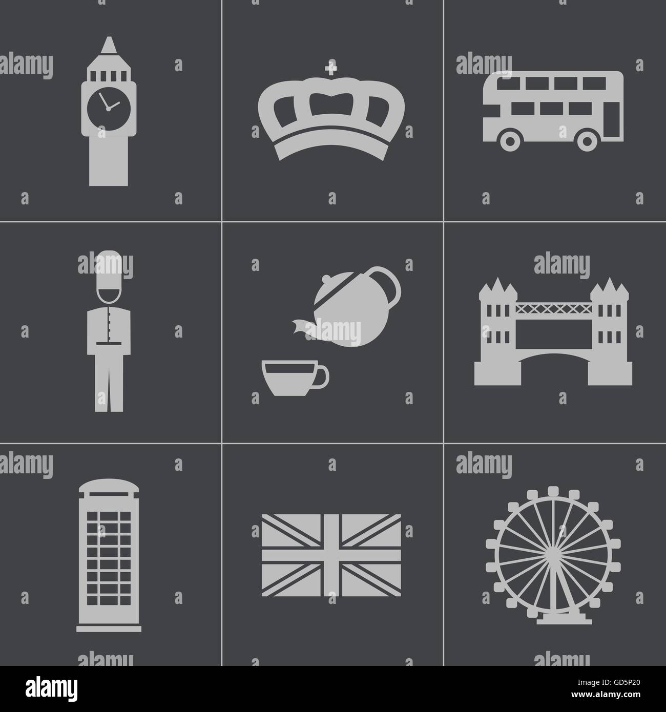 Vector black london icons set Stock Vector Image & Art - Alamy