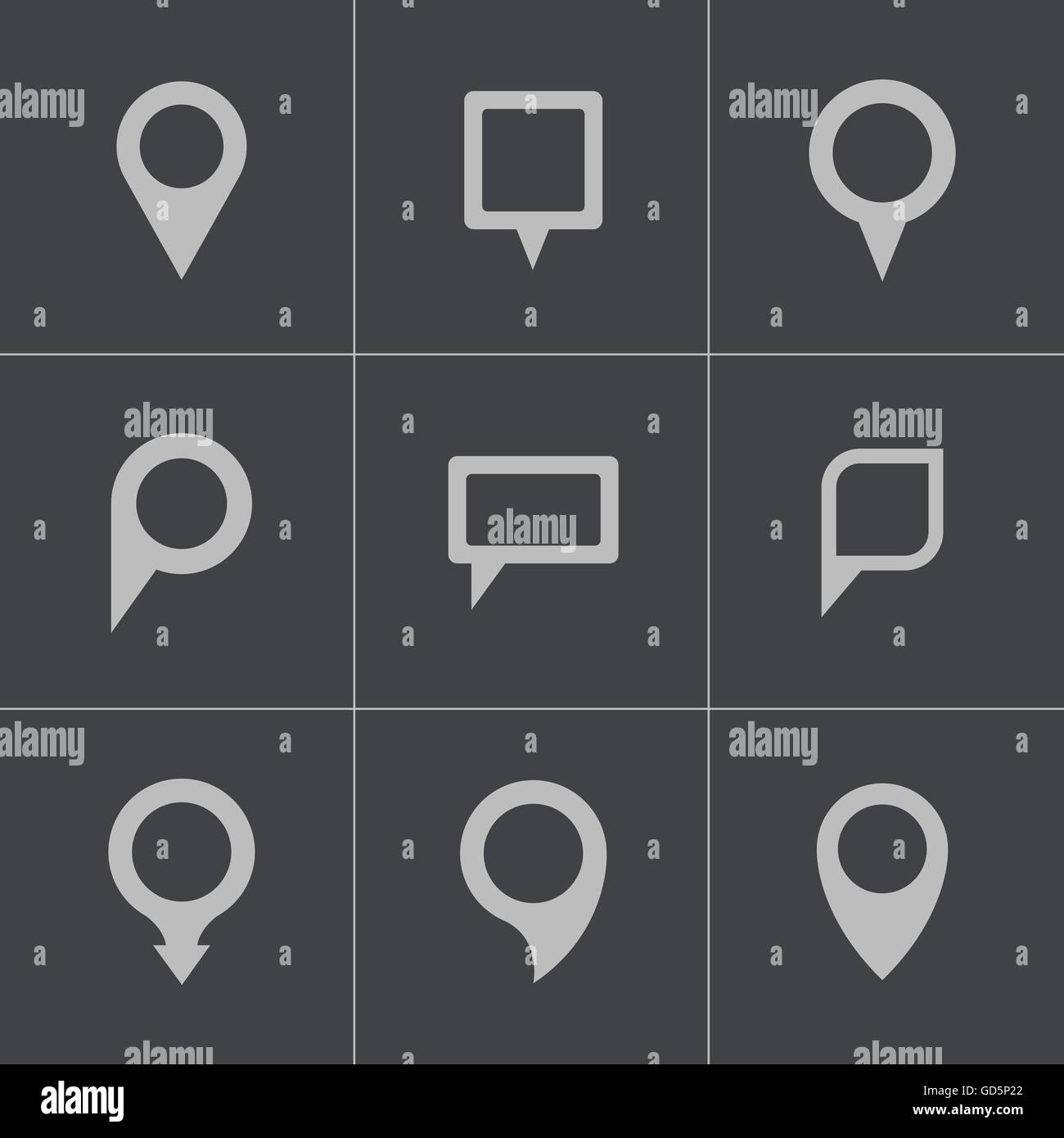 Vector black map pointer icons set Stock Vector Image & Art - Alamy