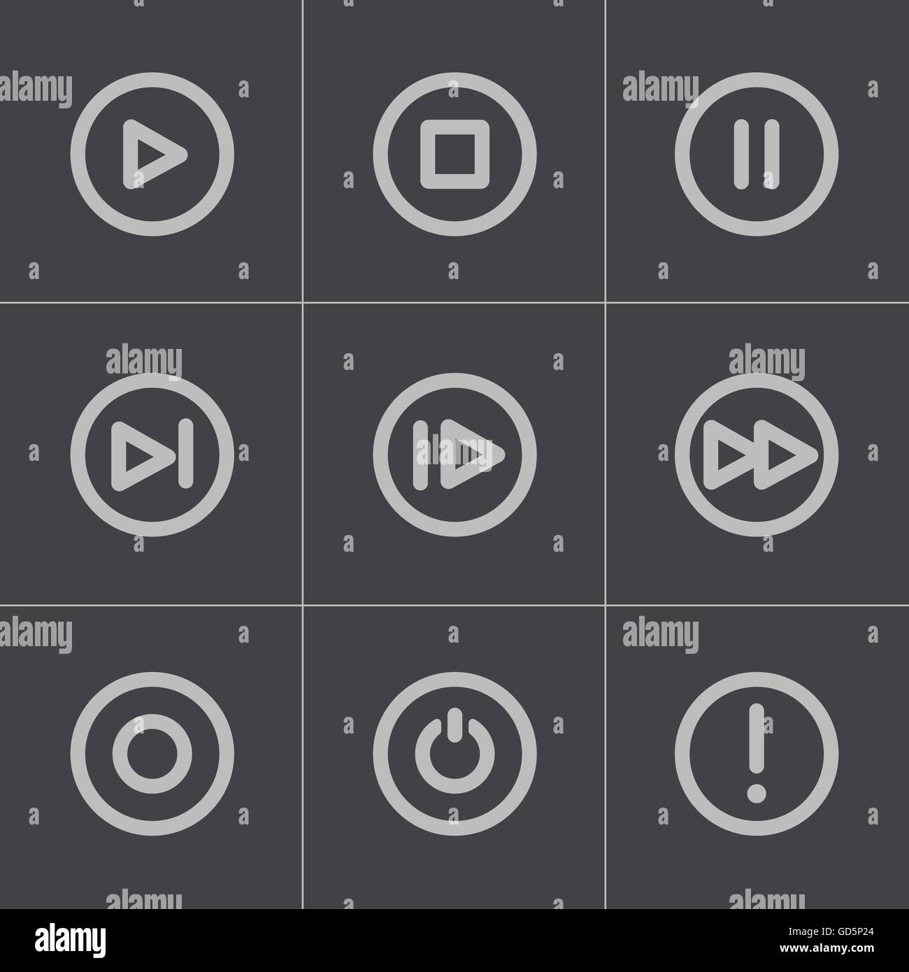 Vector black media buttons icons set Stock Vector Image & Art - Alamy
